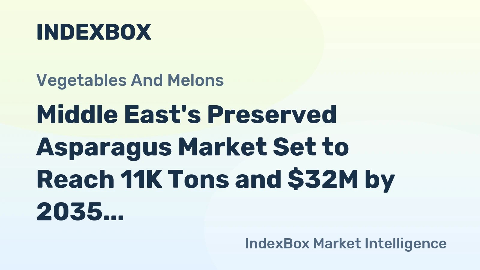 Middle East's Preserved Asparagus Market Set to Reach 11K Tons and $32M by 2035