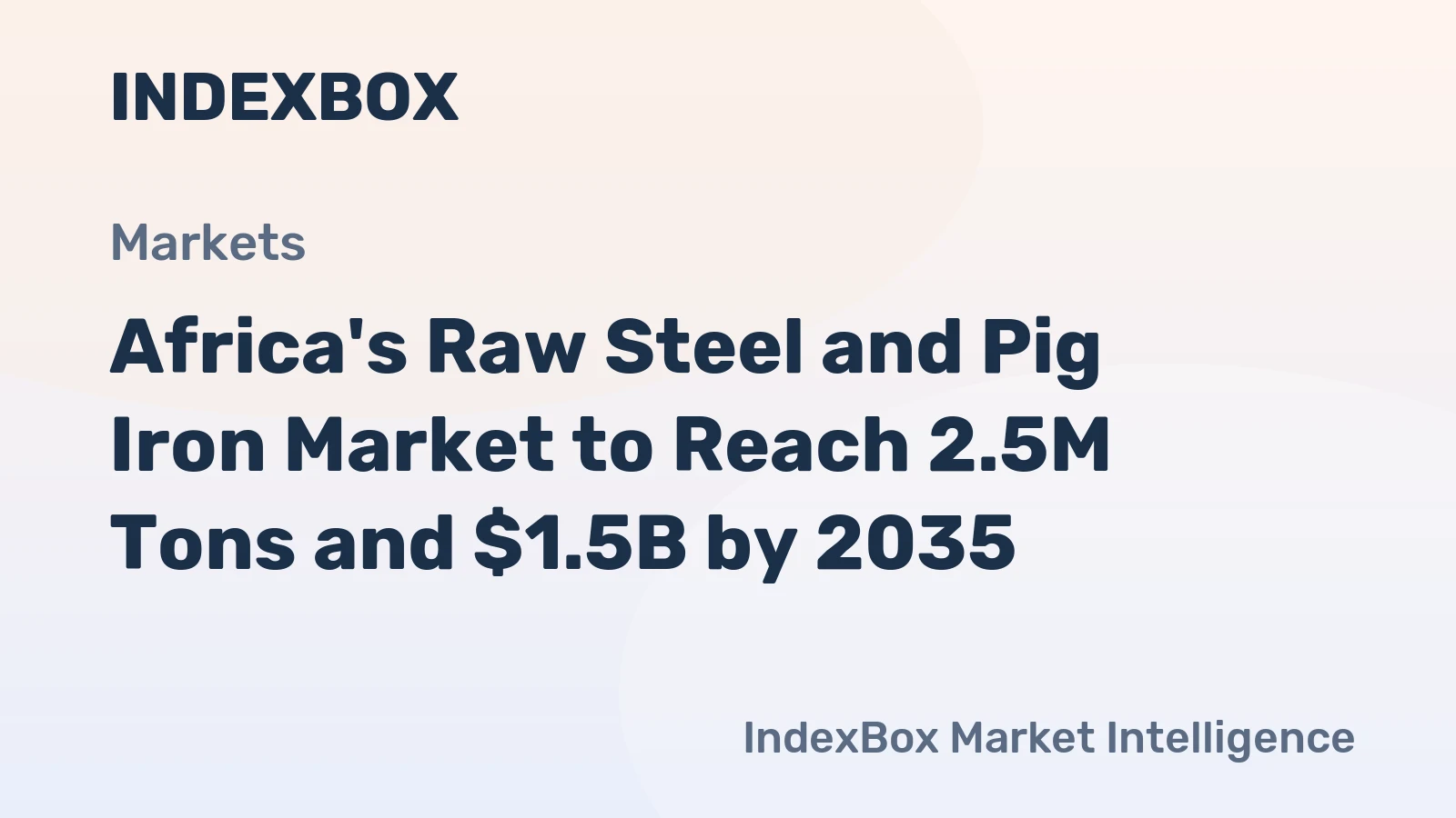 Africa's Raw Steel and Pig Iron Market to Reach 2.5M Tons and $1.5B by 2035