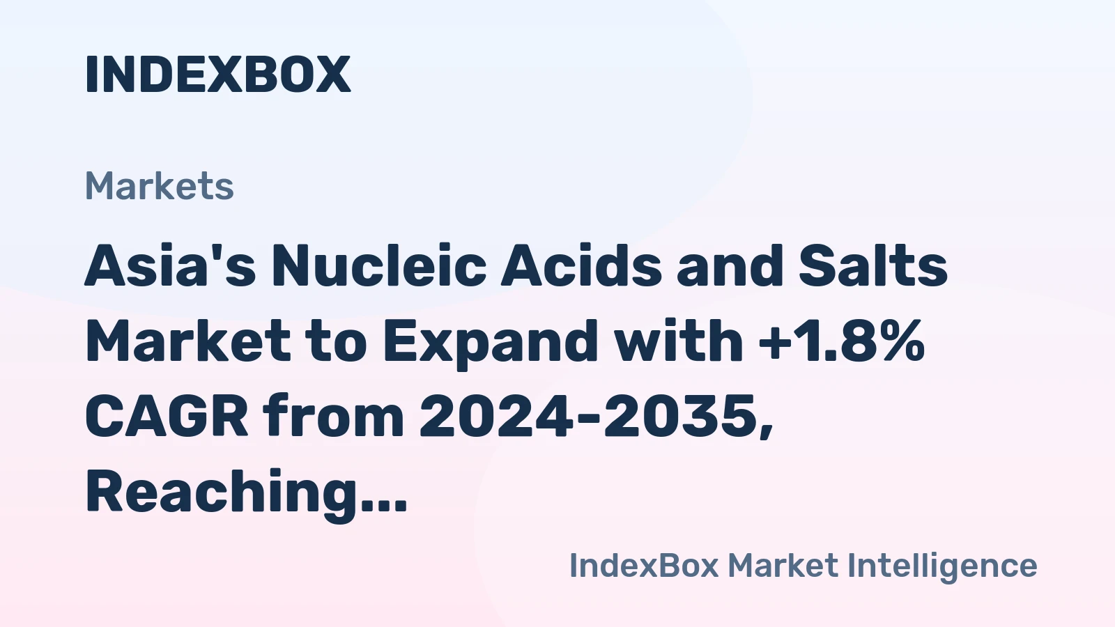 Asia's Nucleic Acids and Salts Market to Expand with +1.8% CAGR from 2024-2035, Reaching 636K Tons