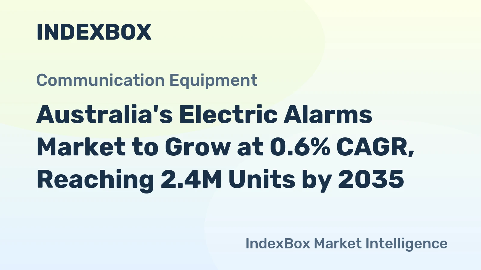 Australia's Electric Alarms Market to Grow at 0.6% CAGR, Reaching 2.4M Units by 2035