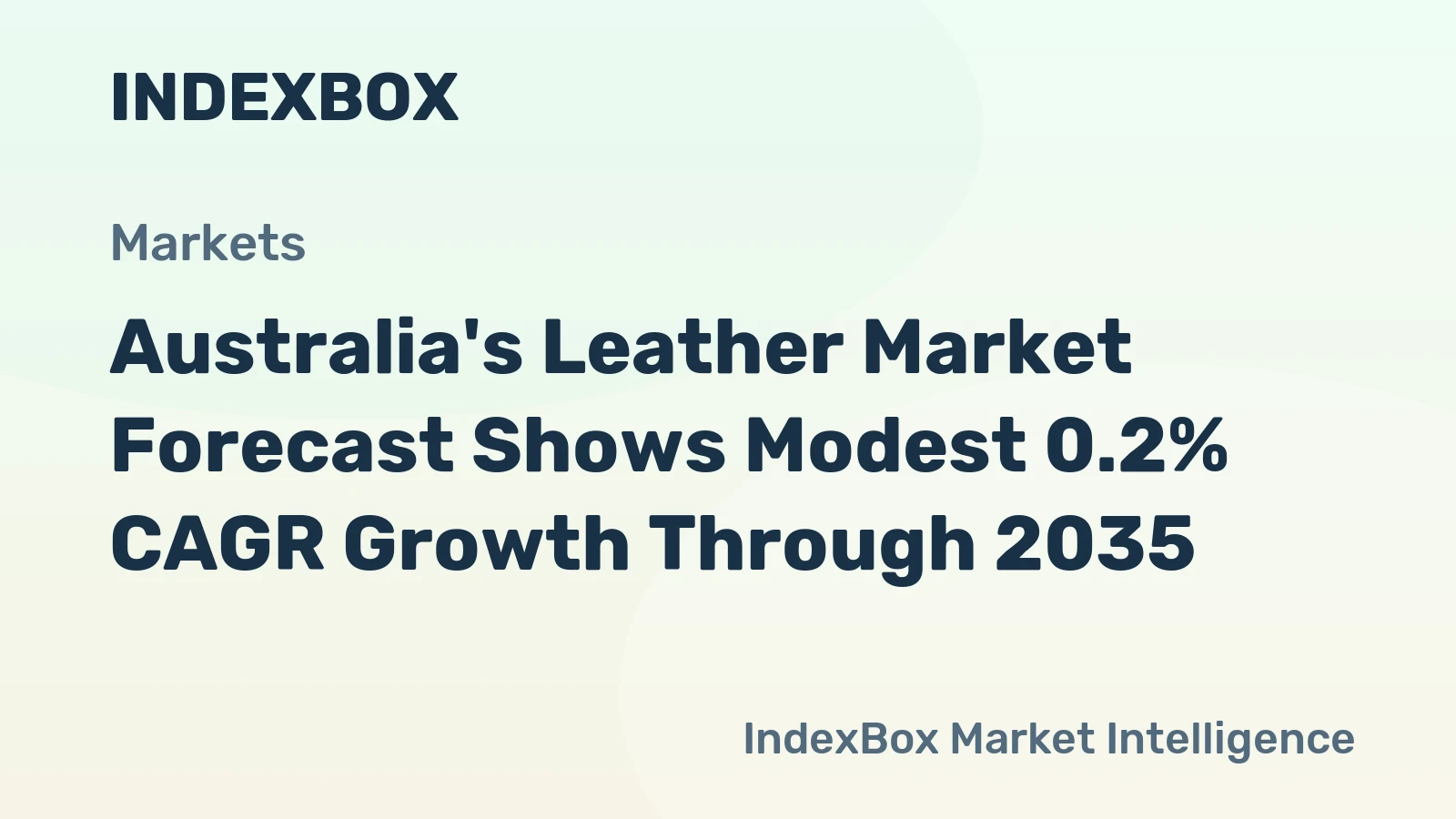 Australia's Leather Market Forecast Shows Modest 0.2% CAGR Growth Through 2035