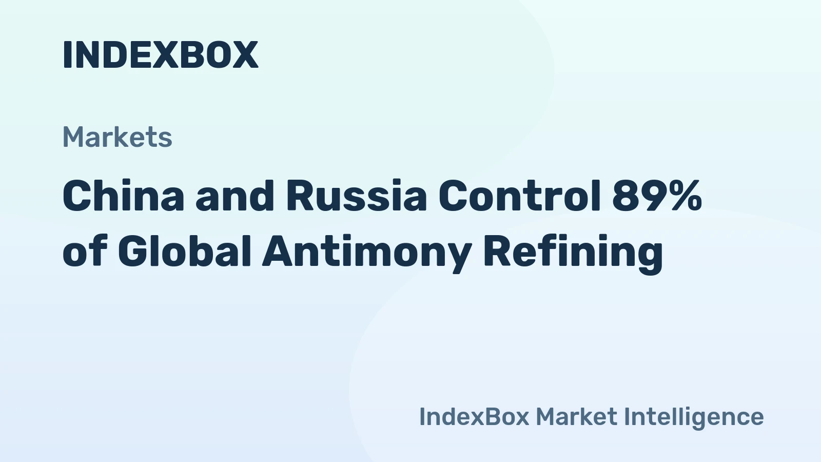 China and Russia Control 89% of Global Antimony Refining