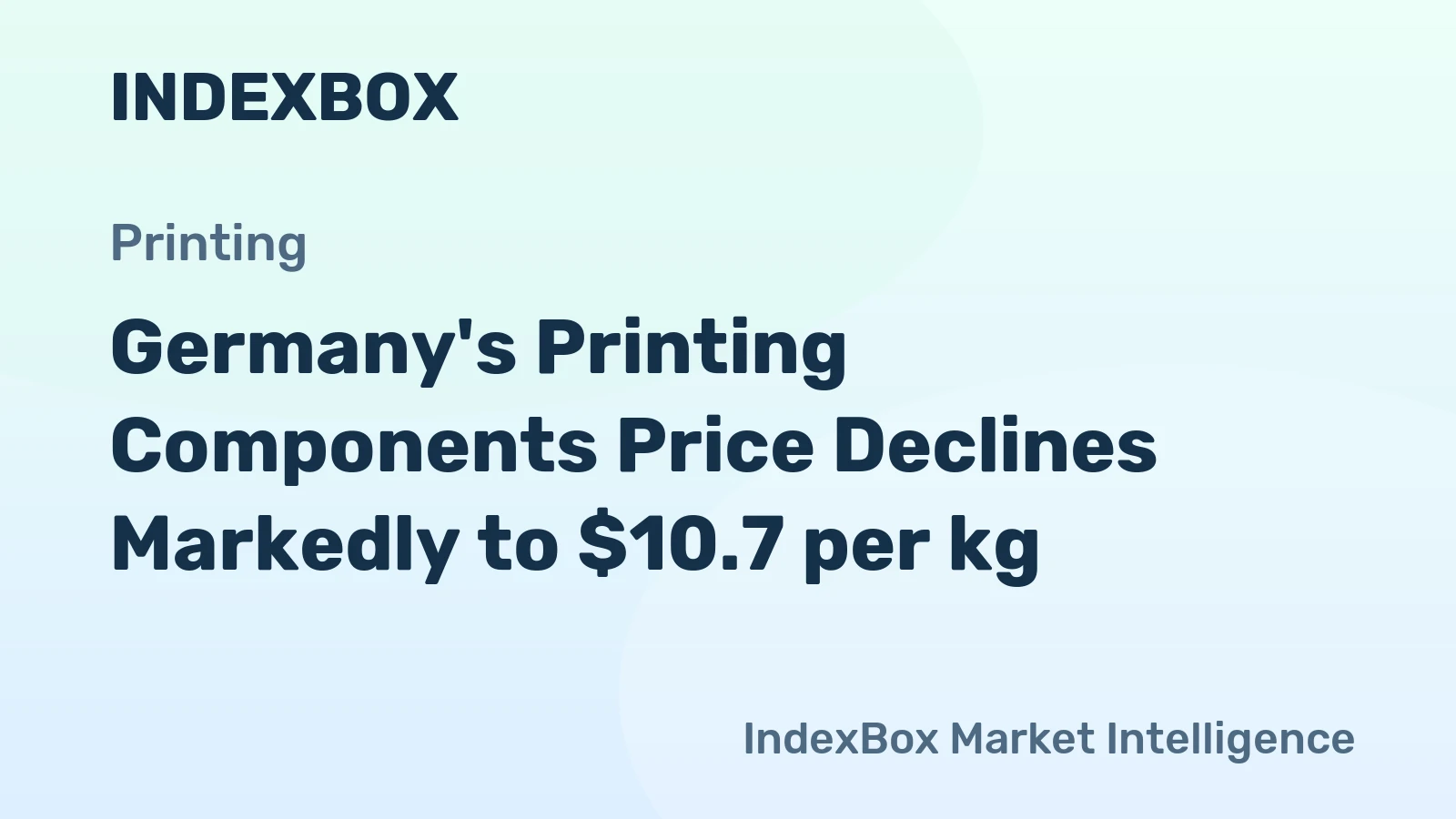 Germany's Printing Components Price Declines Markedly to $10.7 per kg