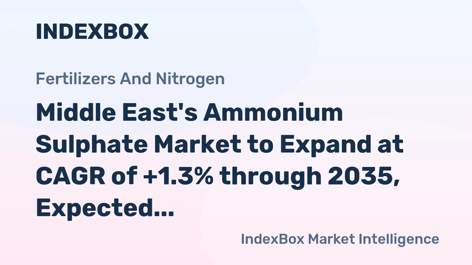 Middle East's Ammonium Sulphate Market to Expand at CAGR of +1.3% through 2035, Expected to Reach $750M