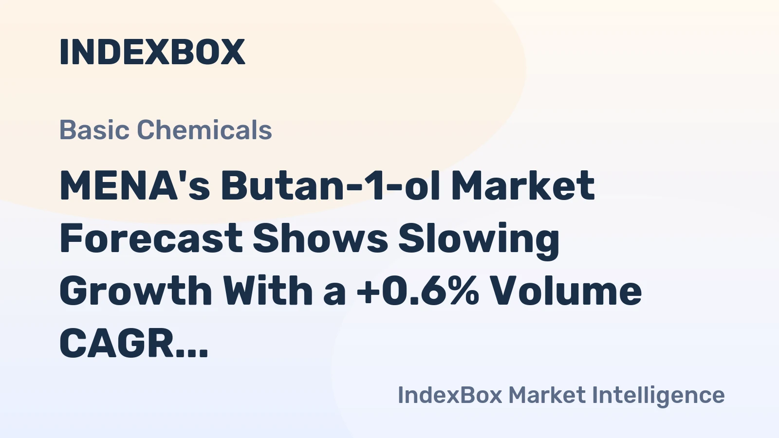 MENA's Butan-1-ol Market Forecast Shows Slowing Growth With a +0.6% Volume CAGR Through 2035