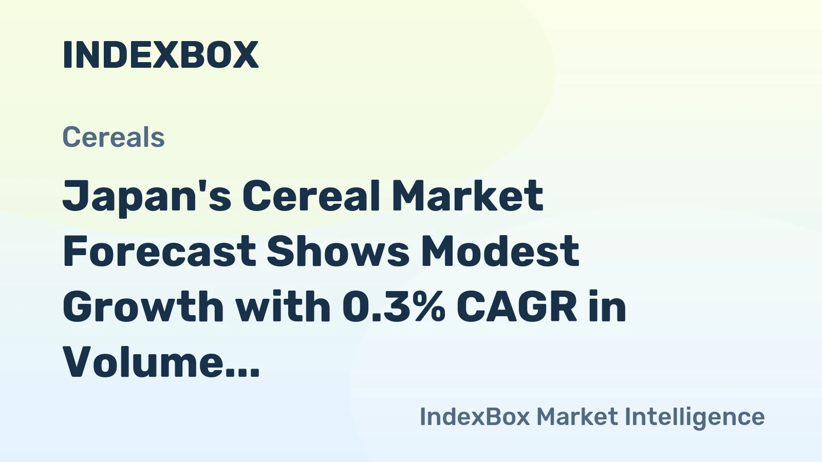 Japan's Cereal Market Forecast Shows Modest Growth with 0.3% CAGR in Volume