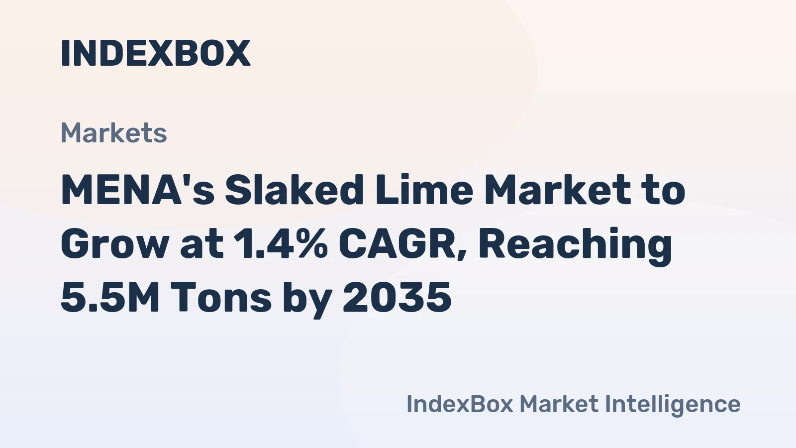 MENA's Slaked Lime Market to Grow at 1.4% CAGR, Reaching 5.5M Tons by 2035