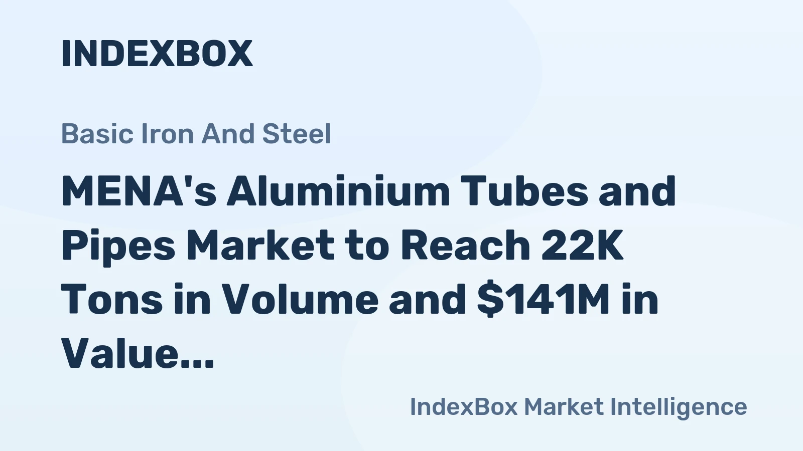 MENA's Aluminium Tubes and Pipes Market to Reach 22K Tons in Volume and $141M in Value by 2035