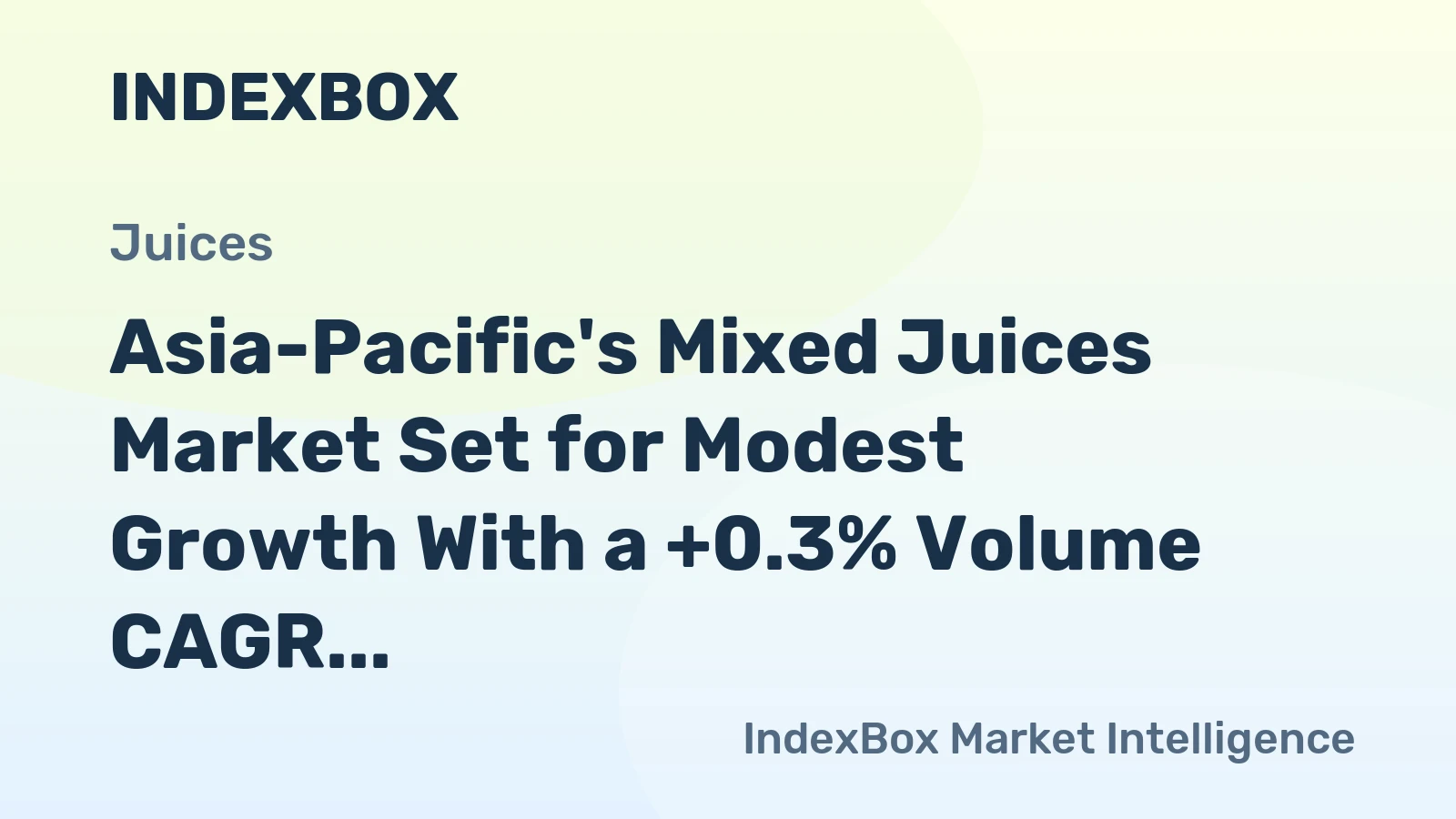 Asia-Pacific's Mixed Juices Market Set for Modest Growth With a +0.3% Volume CAGR Through 2035