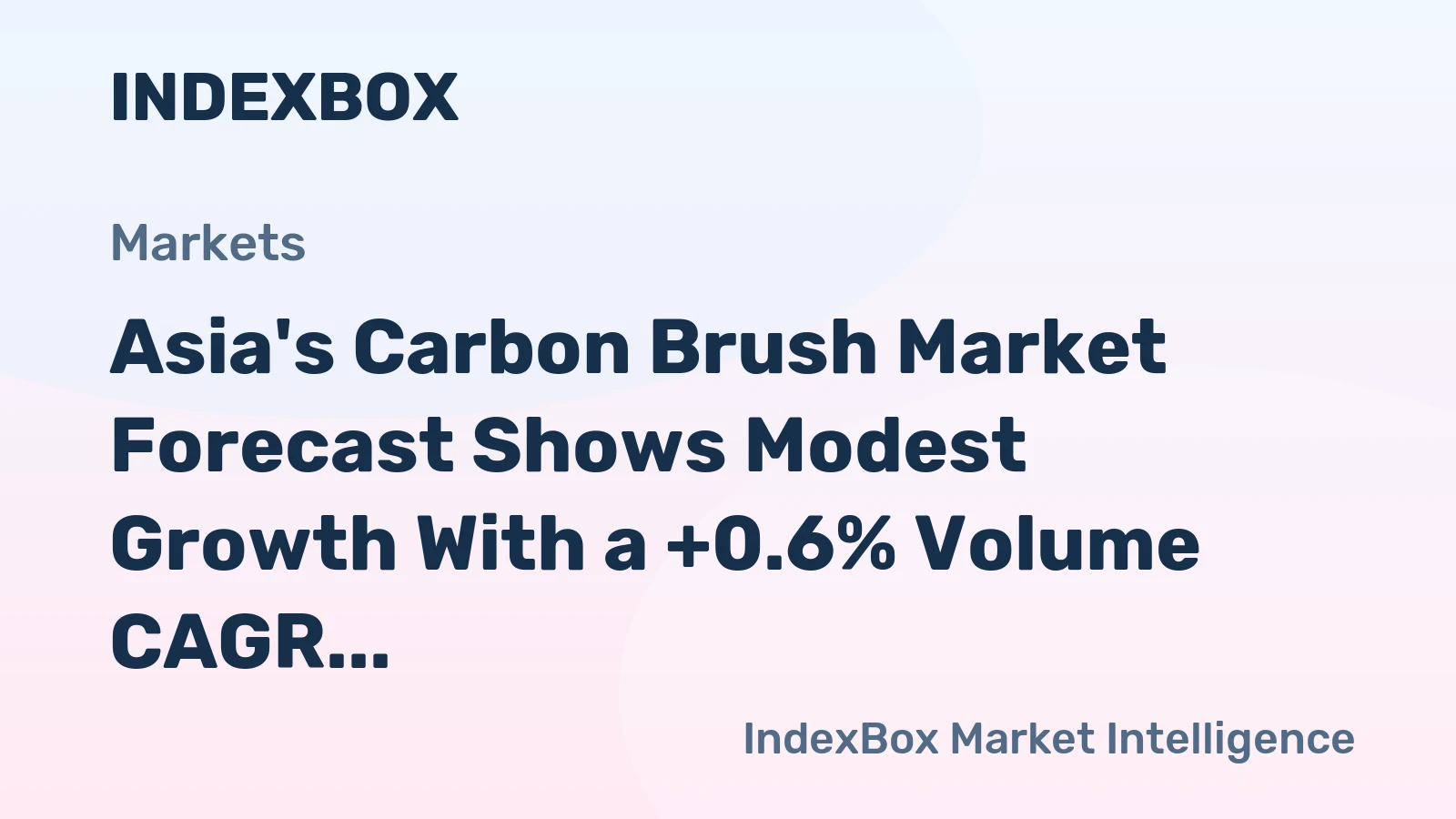 Asia's Carbon Brush Market Forecast Shows Modest Growth With a +0.6% Volume CAGR Through 2035