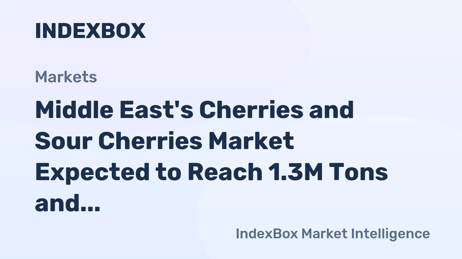 Middle East's Cherries and Sour Cherries Market Expected to Reach 1.3M Tons and $3.7B by 2035