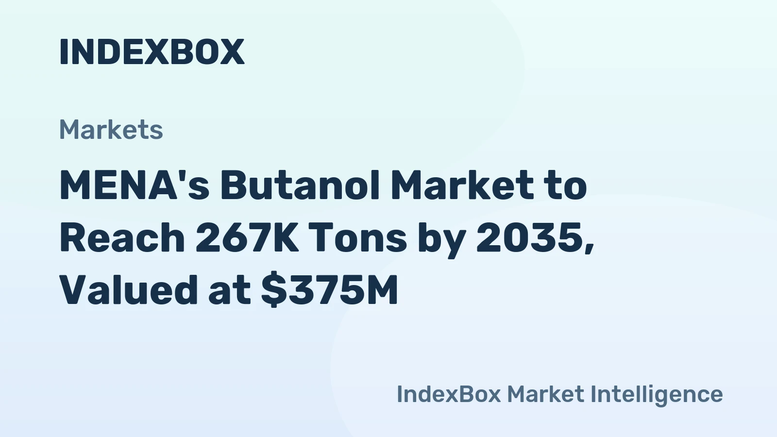 MENA's Butanol Market to Reach 267K Tons by 2035, Valued at $375M