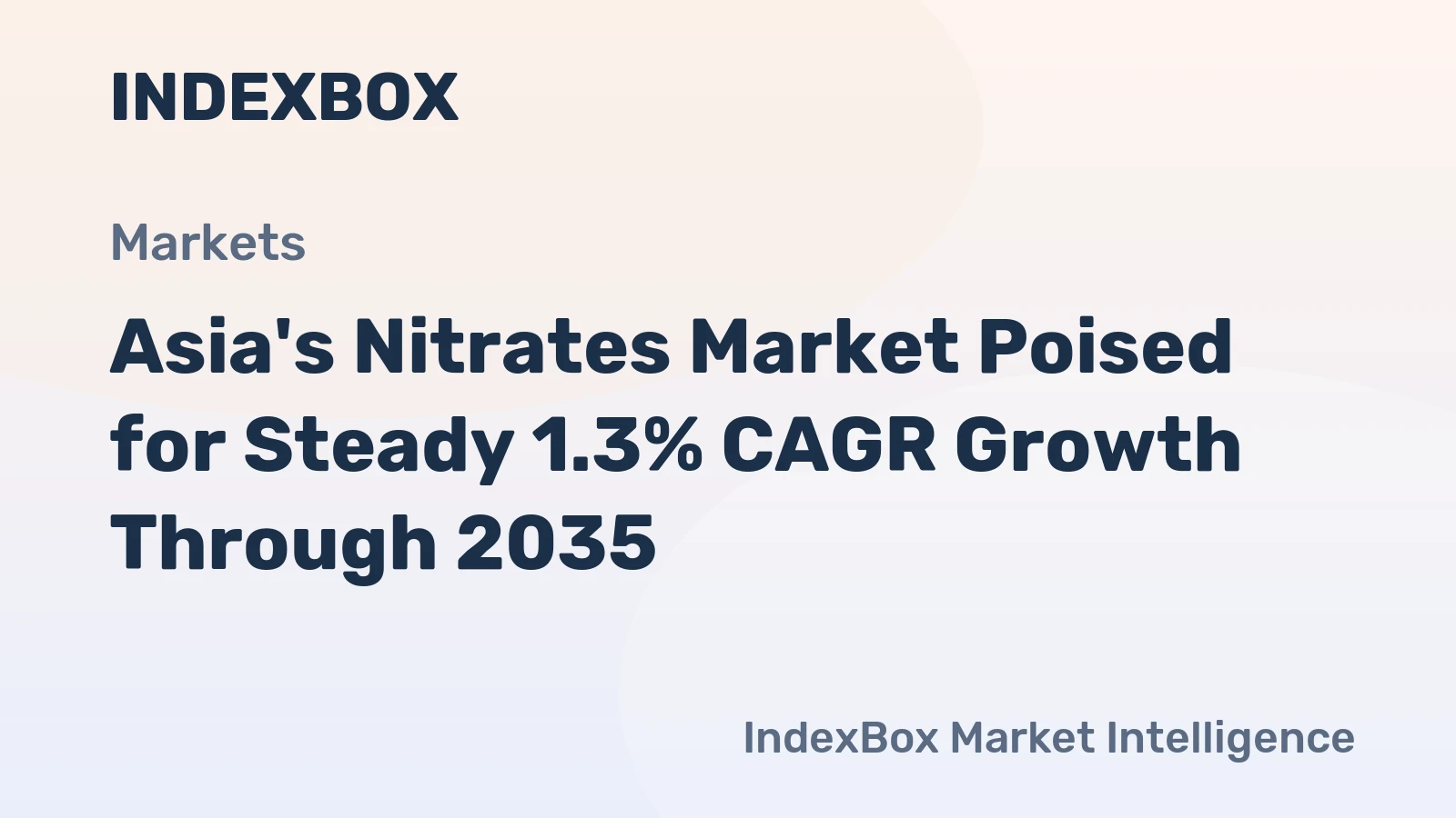 Asia's Nitrates Market Poised for Steady 1.3% CAGR Growth Through 2035