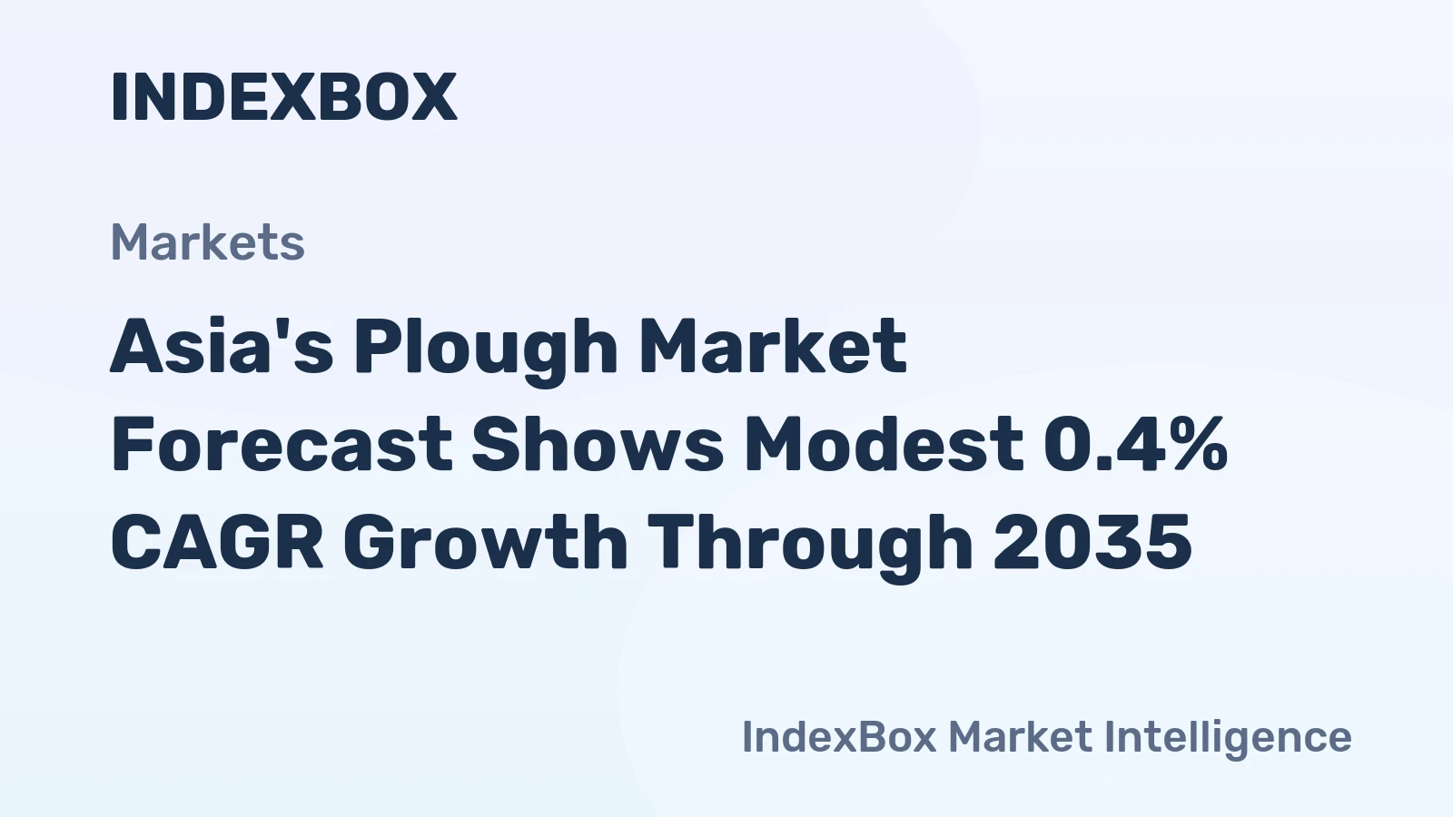 Asia's Plough Market Forecast Shows Modest 0.4% CAGR Growth Through 2035