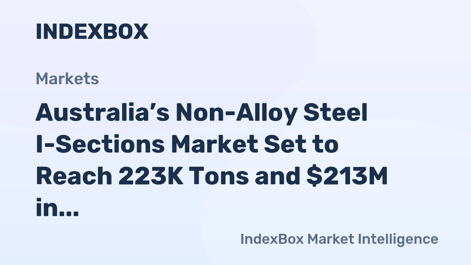 Australia’s Non-Alloy Steel I-Sections Market Set to Reach 223K Tons and $213M in Value