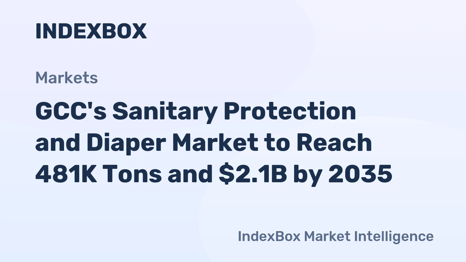 GCC's Sanitary Protection and Diaper Market to Reach 481K Tons and $2.1B by 2035