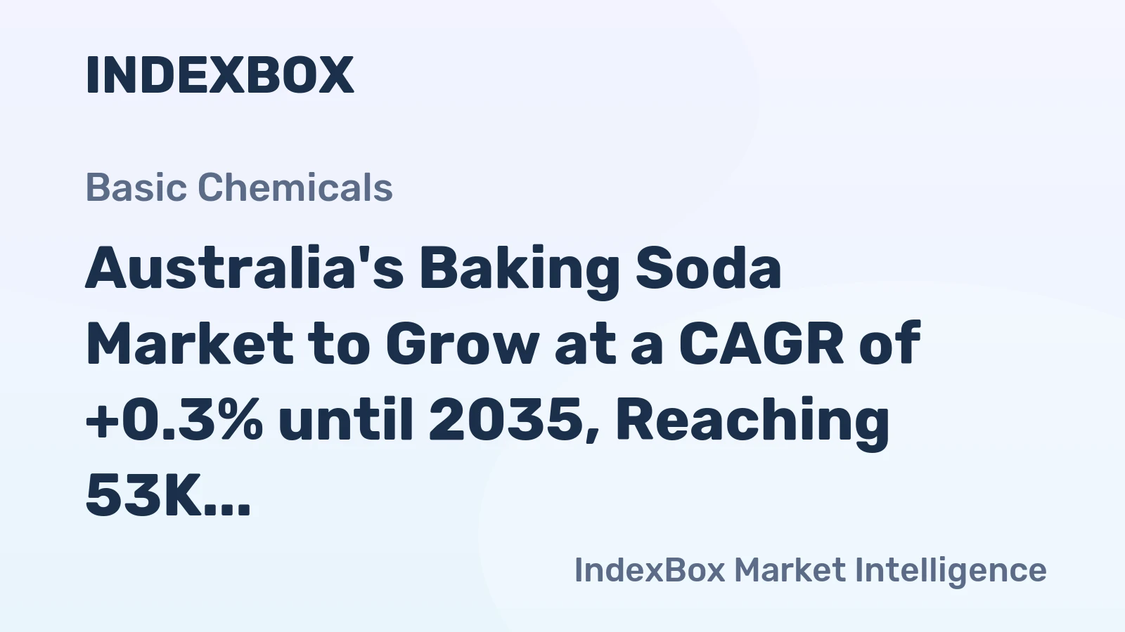Australia's Baking Soda Market to Grow at a CAGR of +0.3% until 2035, Reaching 53K Tons