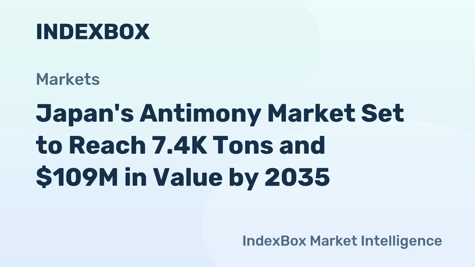 Japan's Antimony Market Set to Reach 7.4K Tons and $109M in Value by 2035