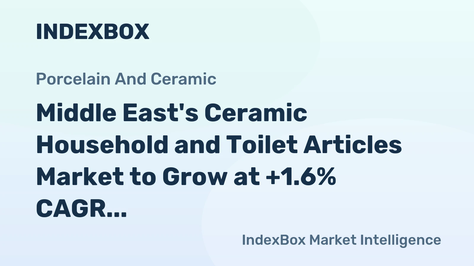 Middle East's Ceramic Household and Toilet Articles Market to Grow at +1.6% CAGR, Reaching $2.2B by 2035