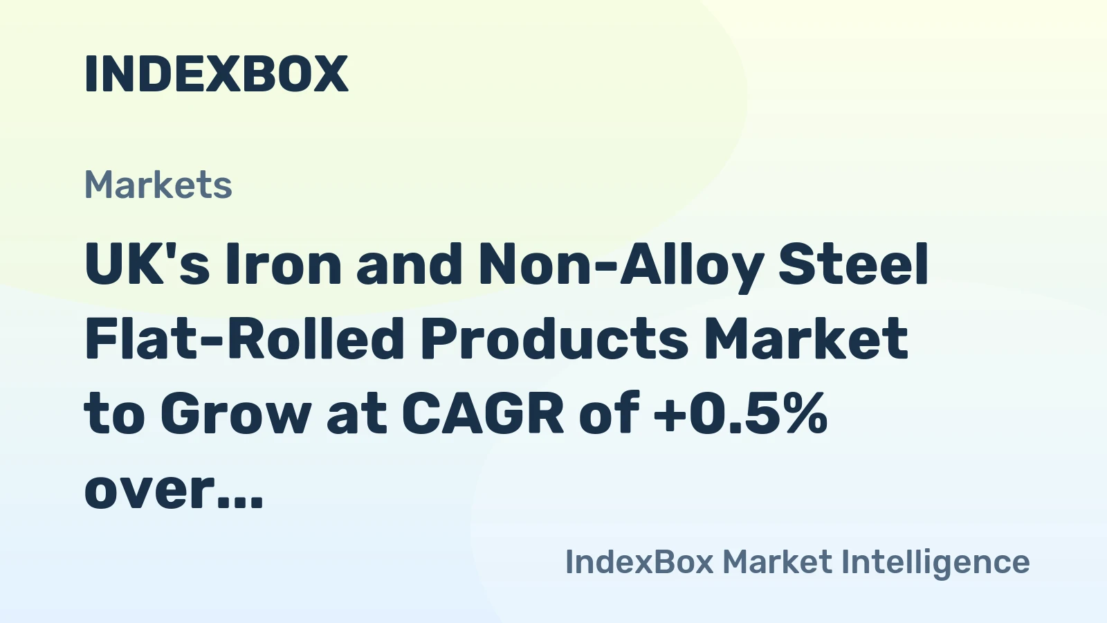 UK's Iron and Non-Alloy Steel Flat-Rolled Products Market to Grow at CAGR of +0.5% over Next Decade