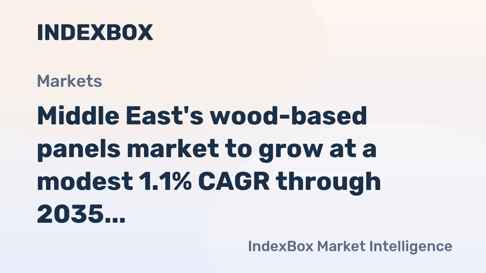 Middle East's wood-based panels market to grow at a modest 1.1% CAGR through 2035, driven by sustained demand, reaching 25M cubic meters.