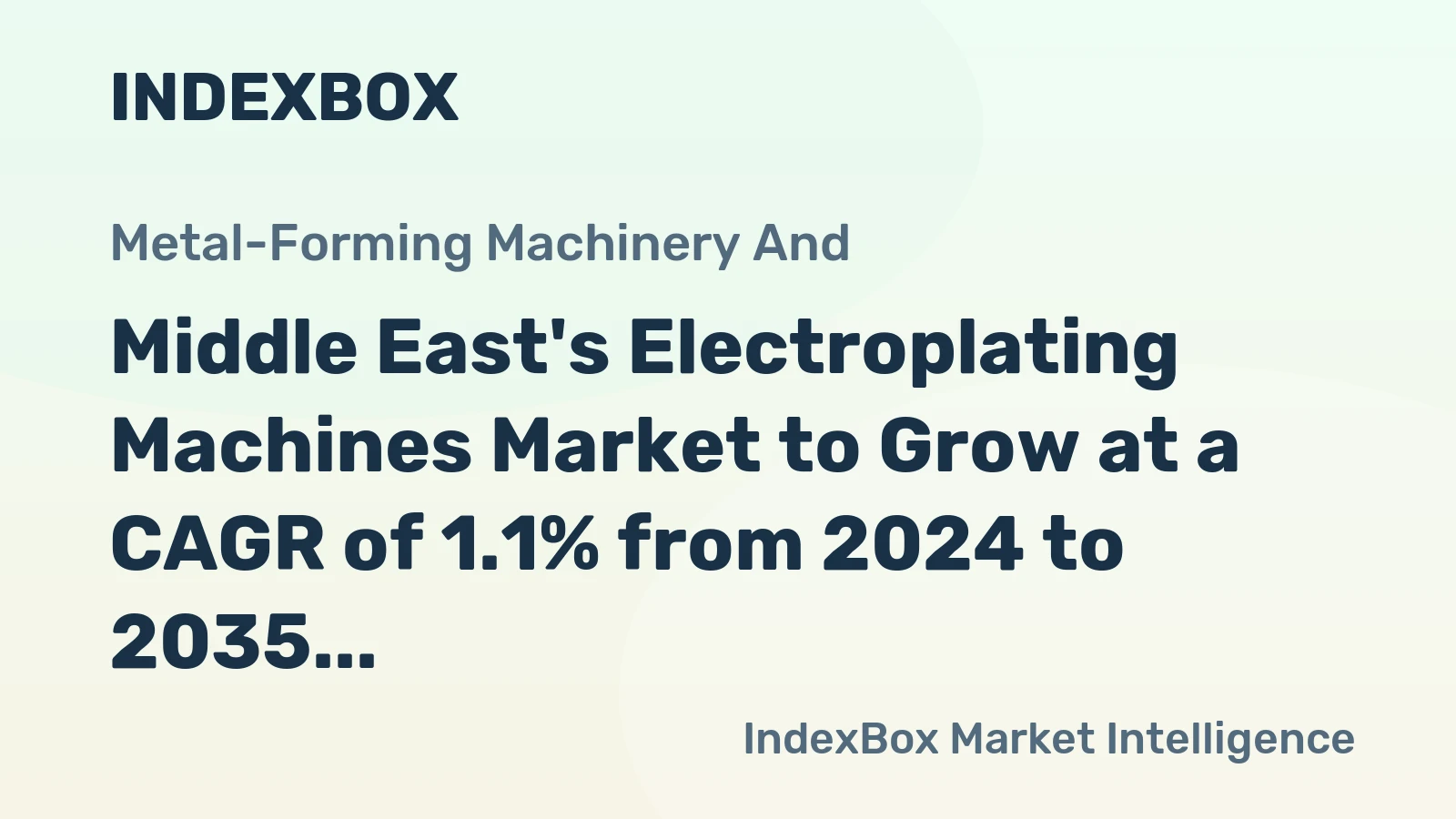 Middle East's Electroplating Machines Market to Grow at a CAGR of 1.1% from 2024 to 2035