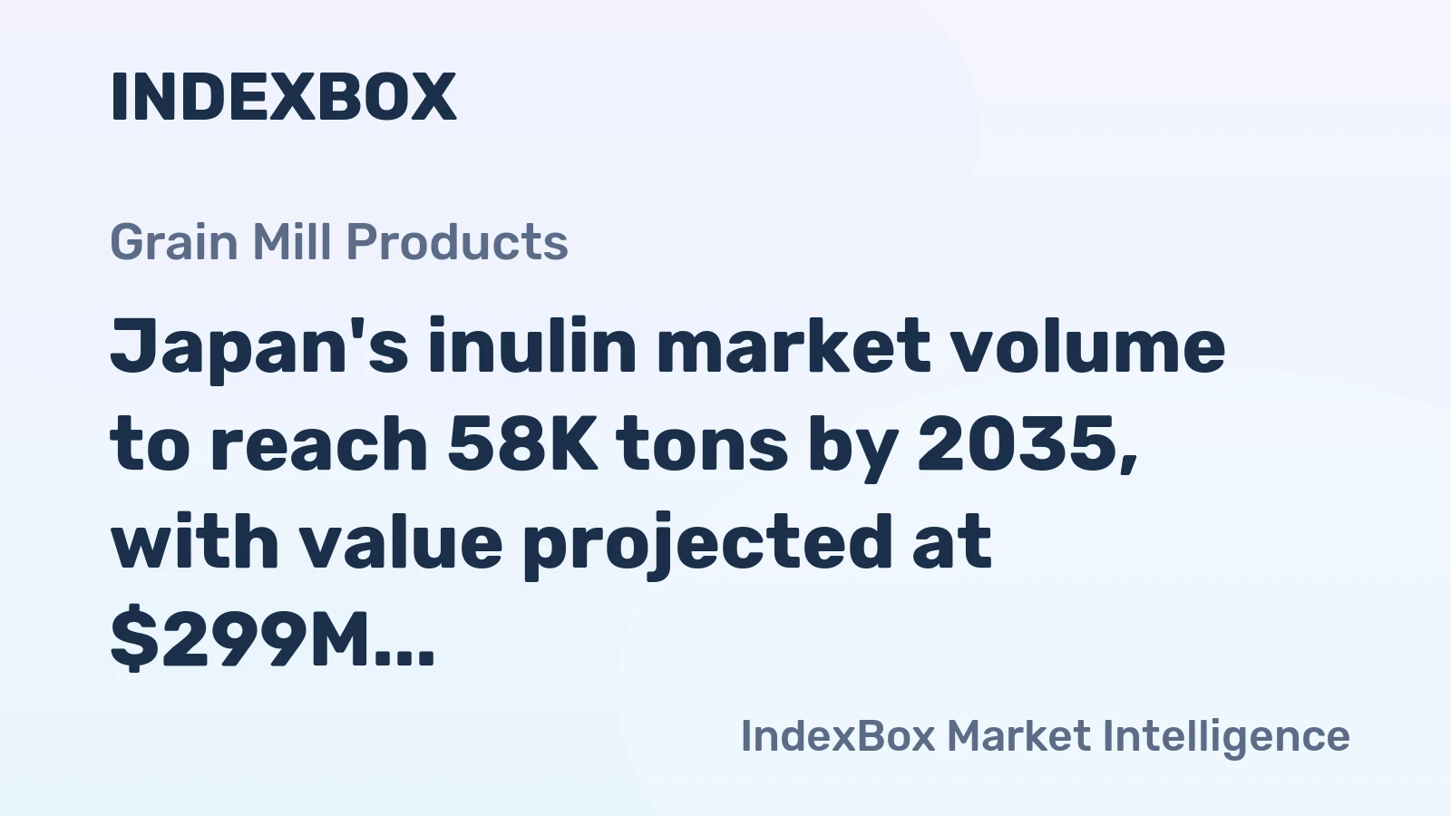 Japan's inulin market volume to reach 58K tons by 2035, with value projected at $299M, signaling a slight upward trend.