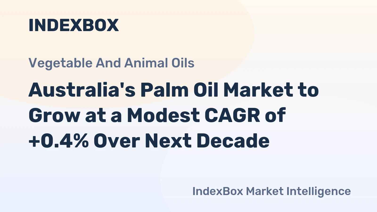 Australia's Palm Oil Market to Grow at a Modest CAGR of +0.4% Over Next Decade