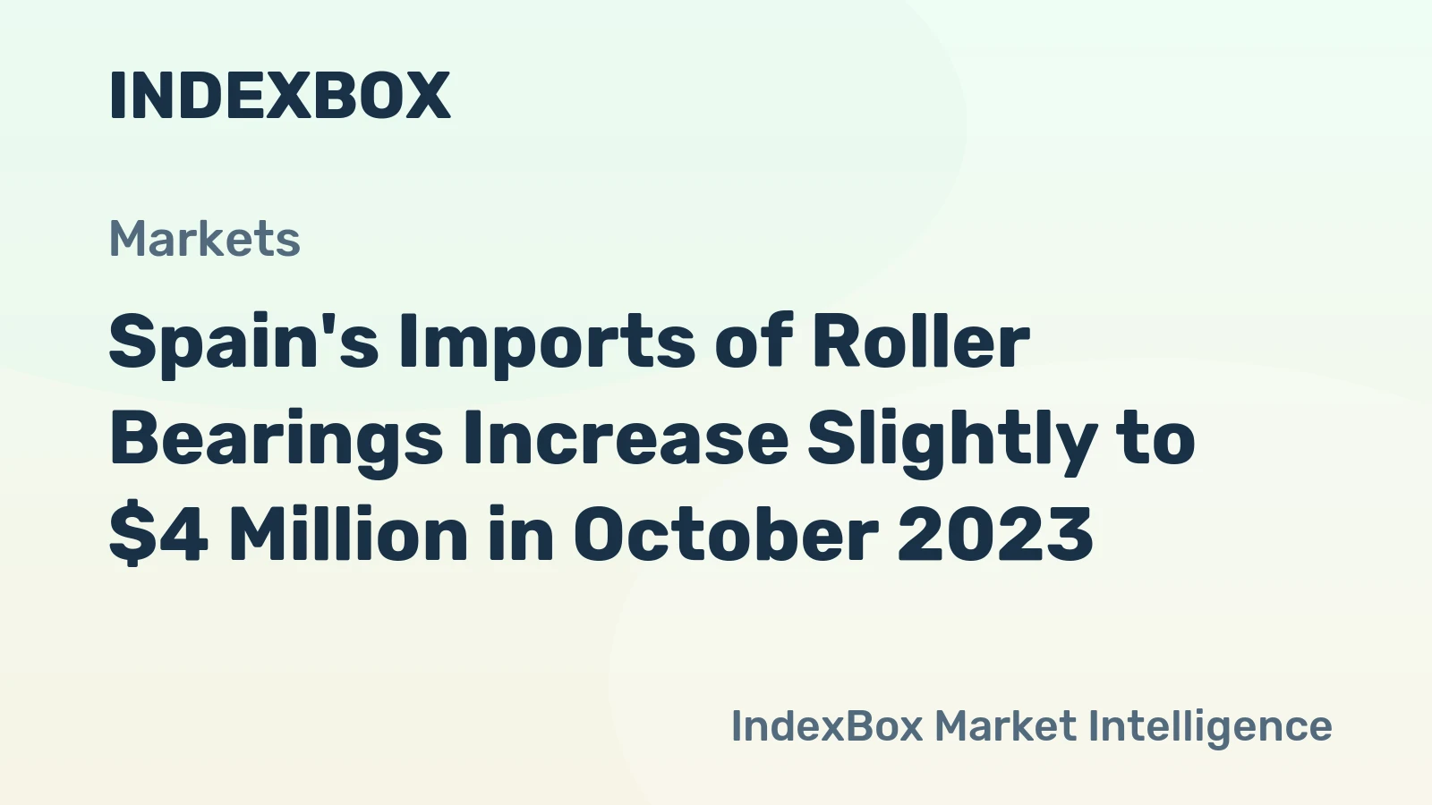 Spain's Imports of Roller Bearings Increase Slightly to $4 Million in October 2023