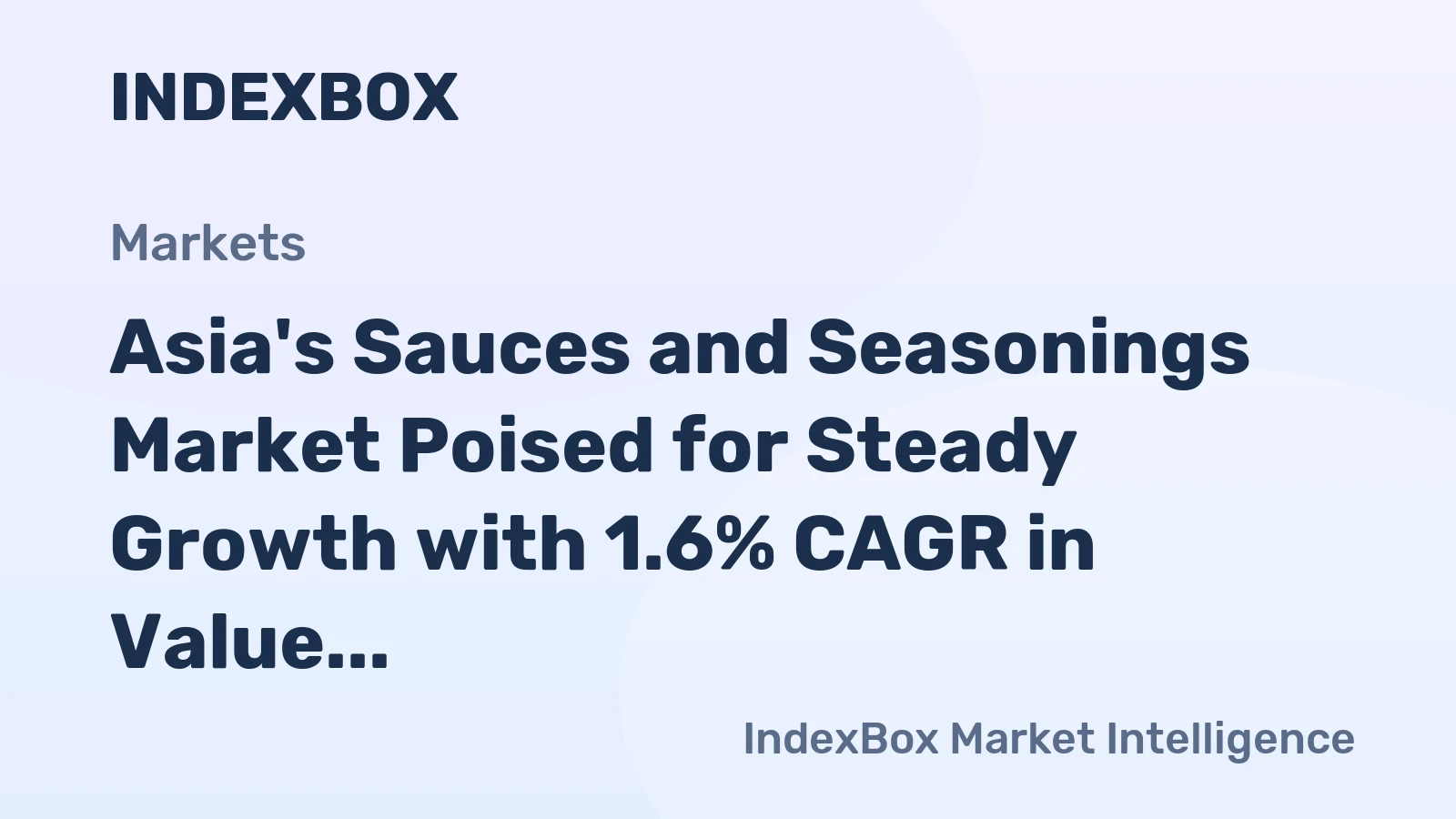Asia's Sauces and Seasonings Market Poised for Steady Growth with 1.6% CAGR in Value Through 2035