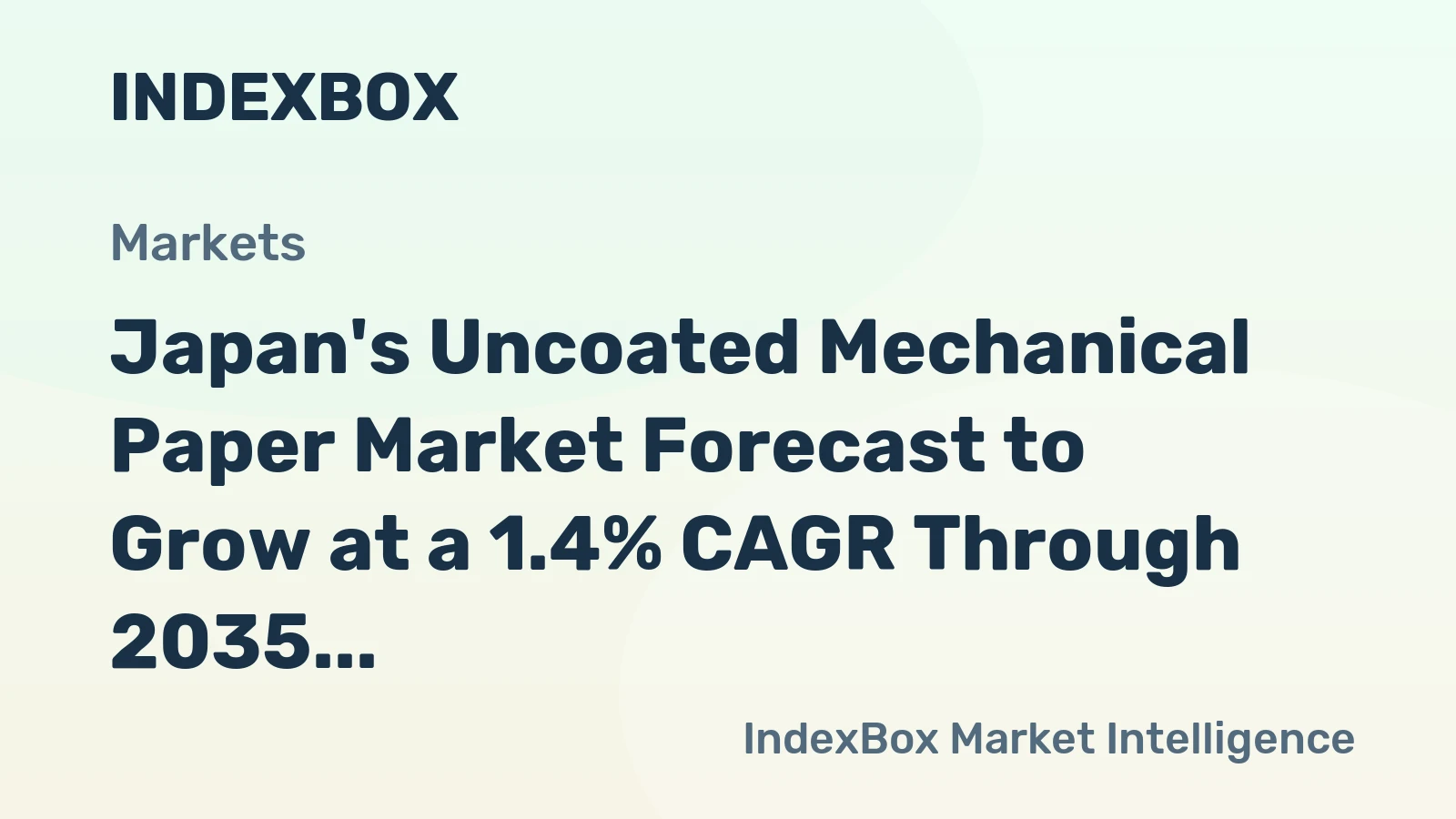Japan's Uncoated Mechanical Paper Market Forecast to Grow at a 1.4% CAGR Through 2035