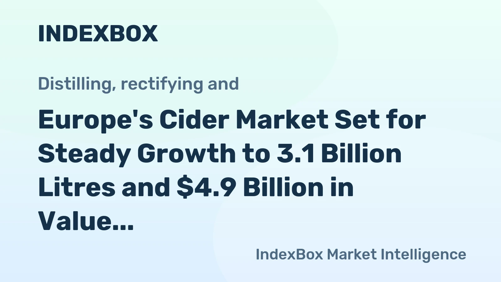Europe's Cider Market Set for Steady Growth to 3.1 Billion Litres and $4.9 Billion in Value