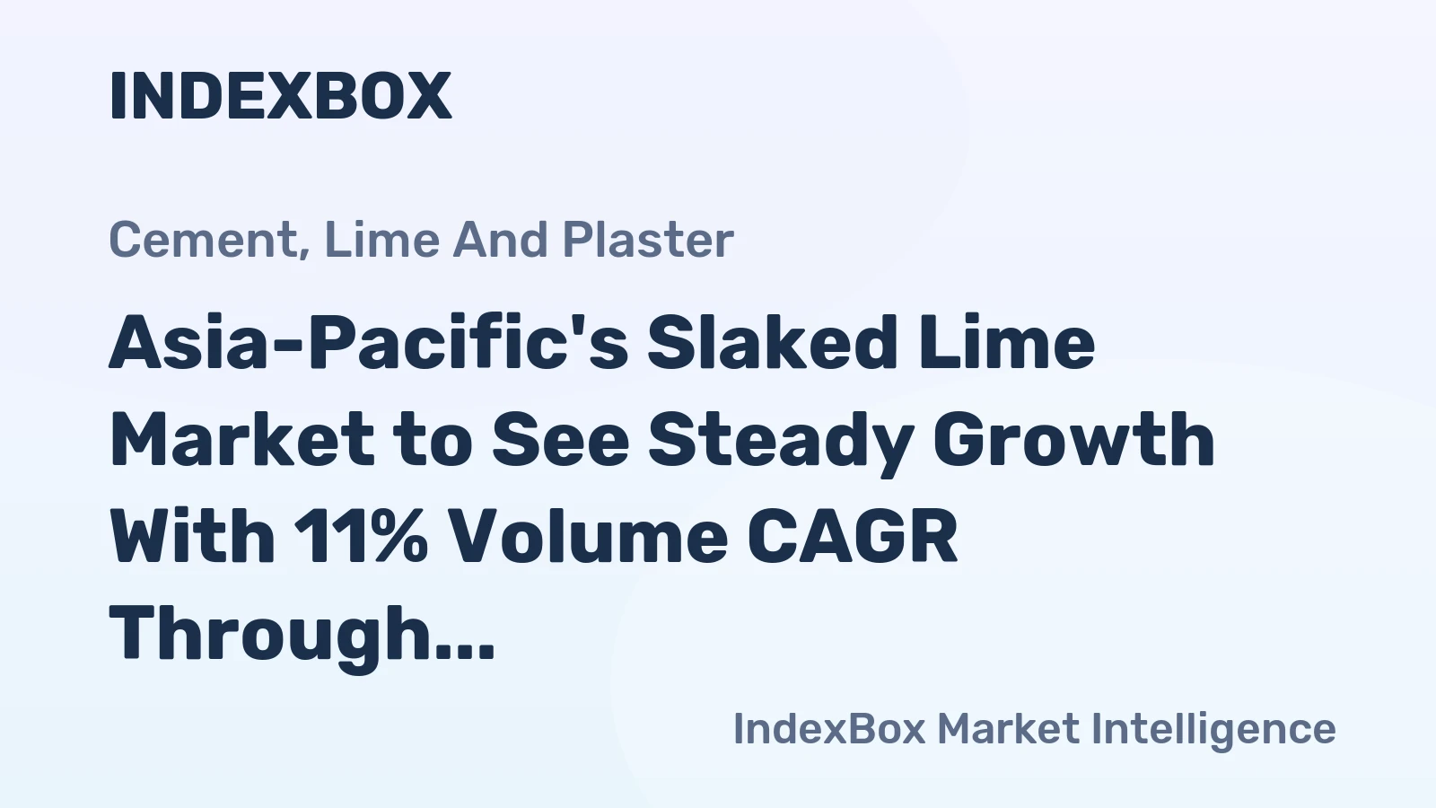 Asia-Pacific's Slaked Lime Market to See Steady Growth With 11% Volume CAGR Through 2035