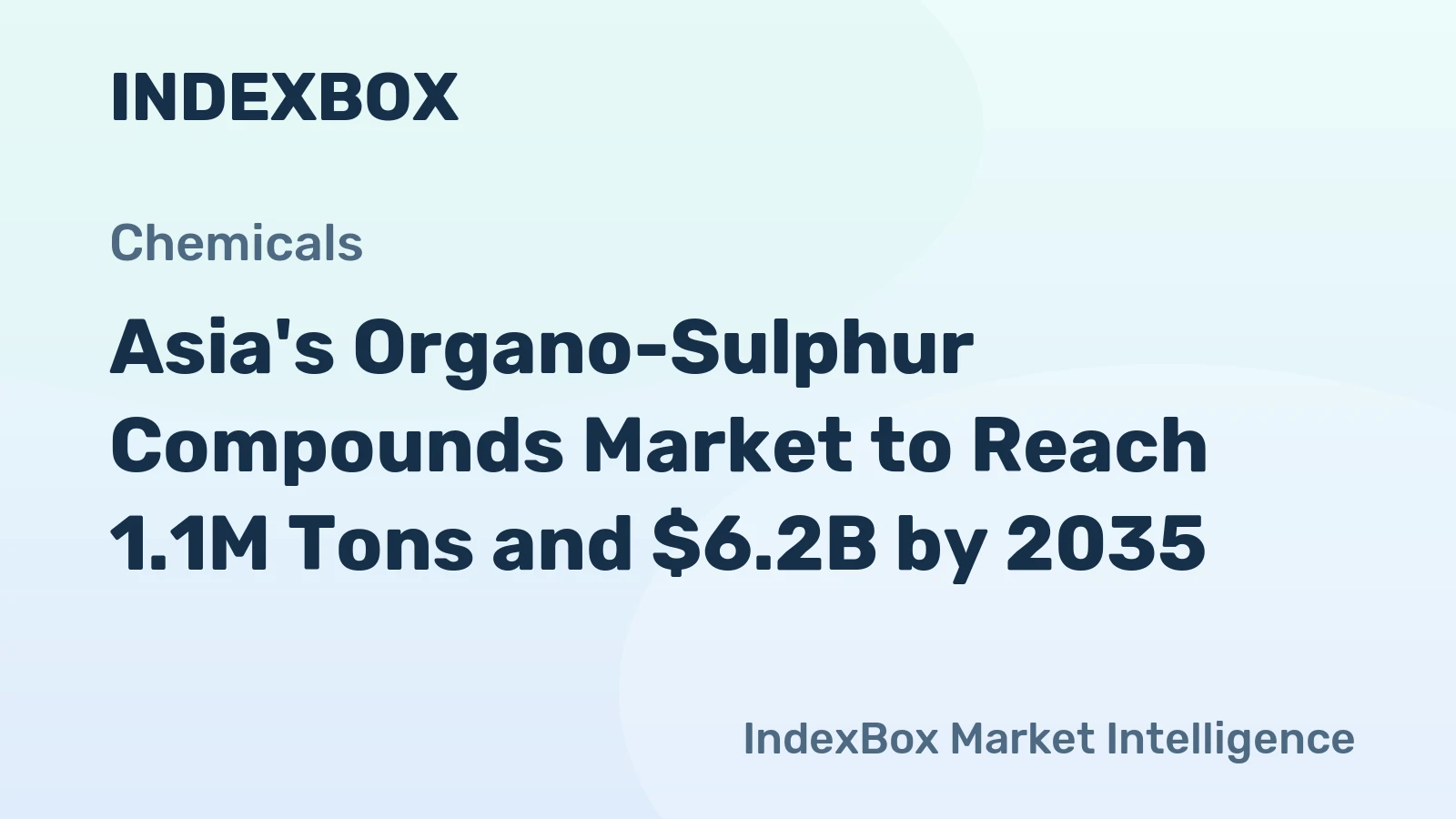 Asia's Organo-Sulphur Compounds Market to Reach 1.1M Tons and $6.2B by 2035