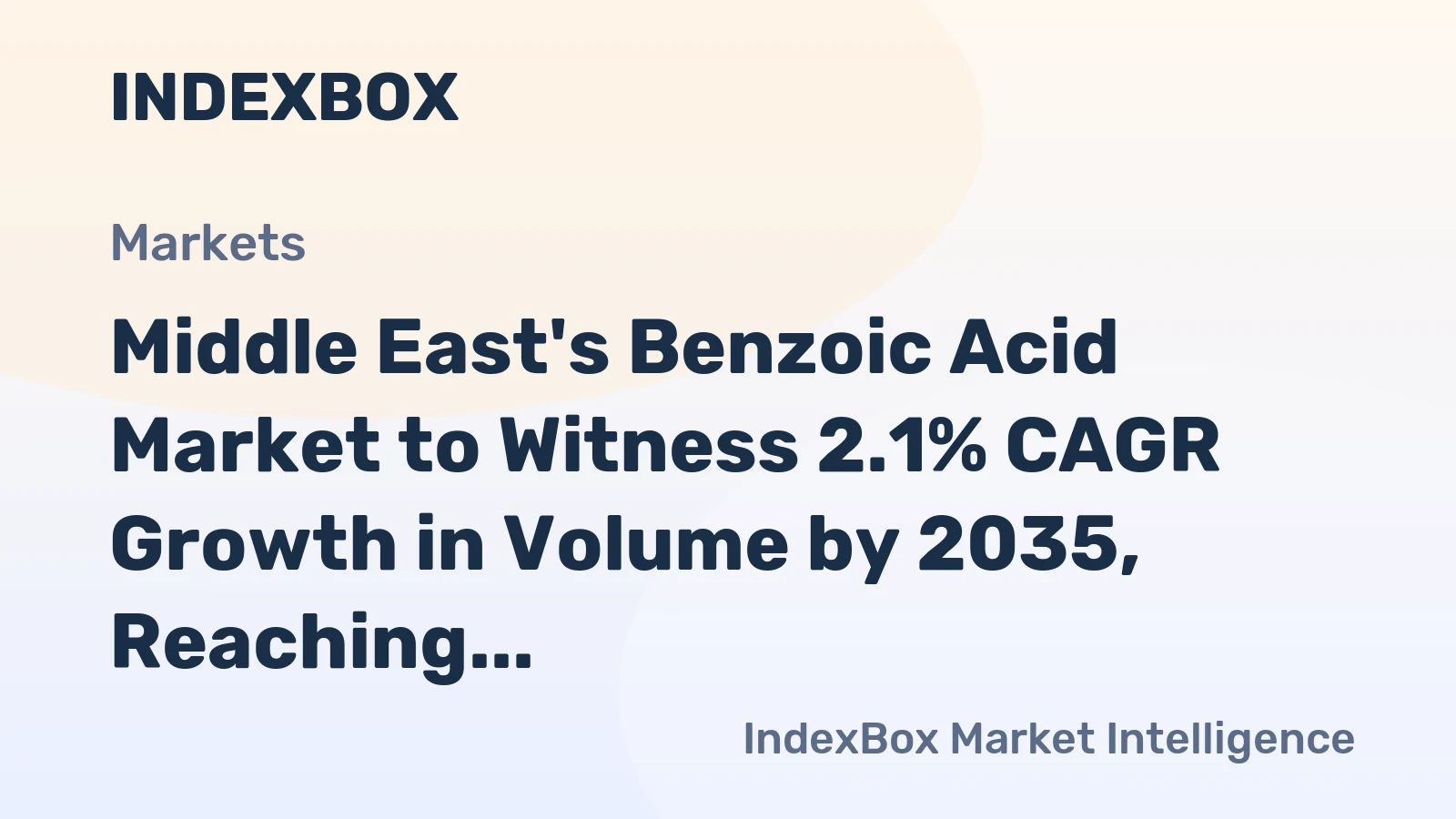 Middle East's Benzoic Acid Market to Witness 2.1% CAGR Growth in Volume by 2035, Reaching 32K Tons
