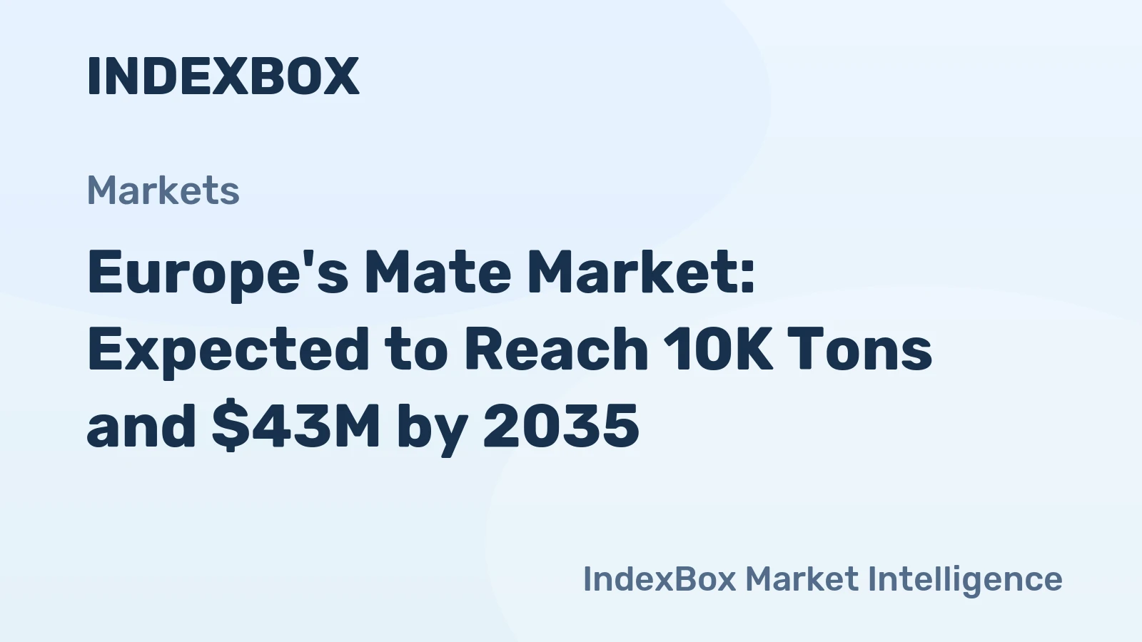 Europe's Mate Market: Expected to Reach 10K Tons and $43M by 2035