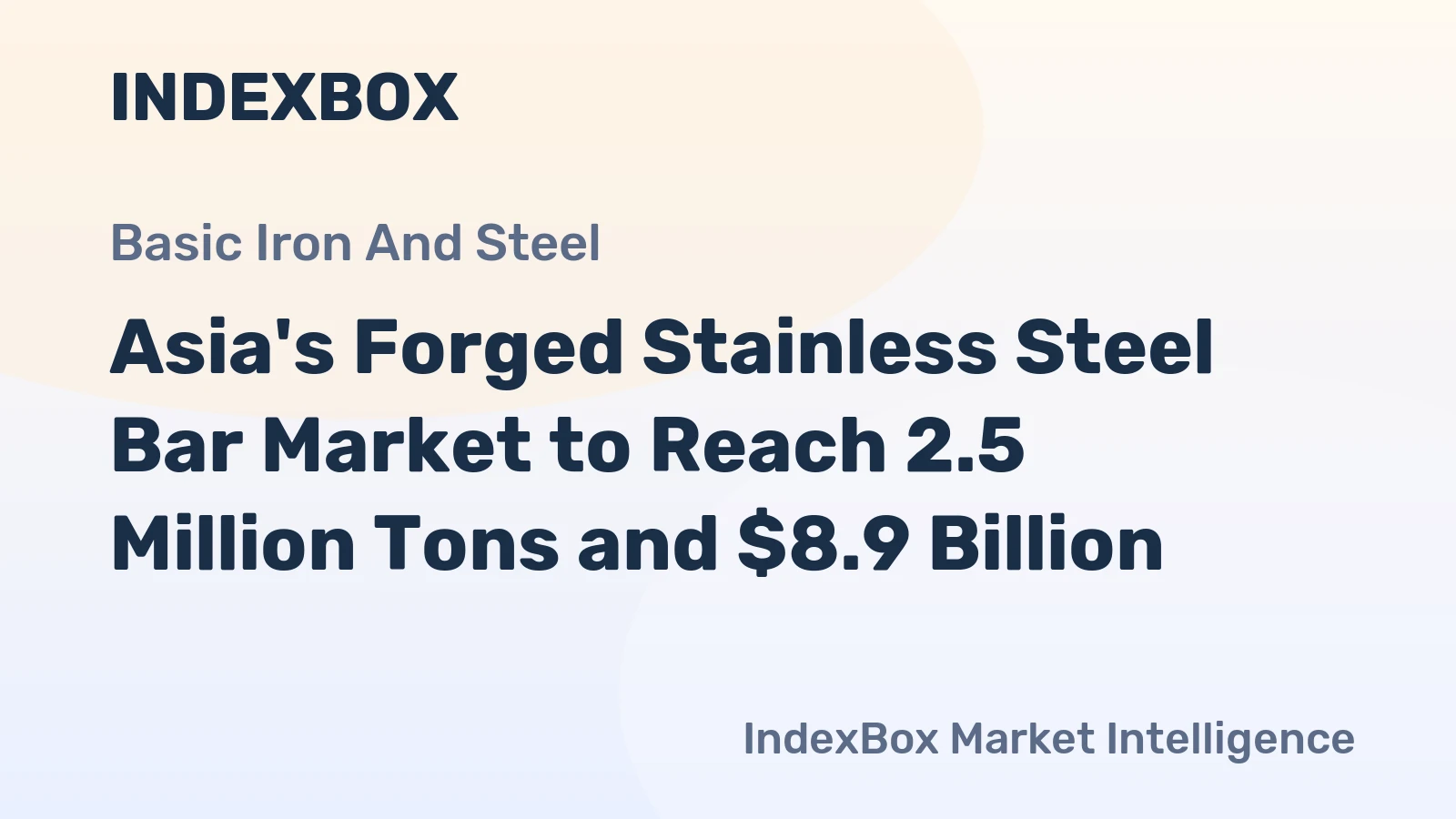 Asia's Forged Stainless Steel Bar Market to Reach 2.5 Million Tons and $8.9 Billion