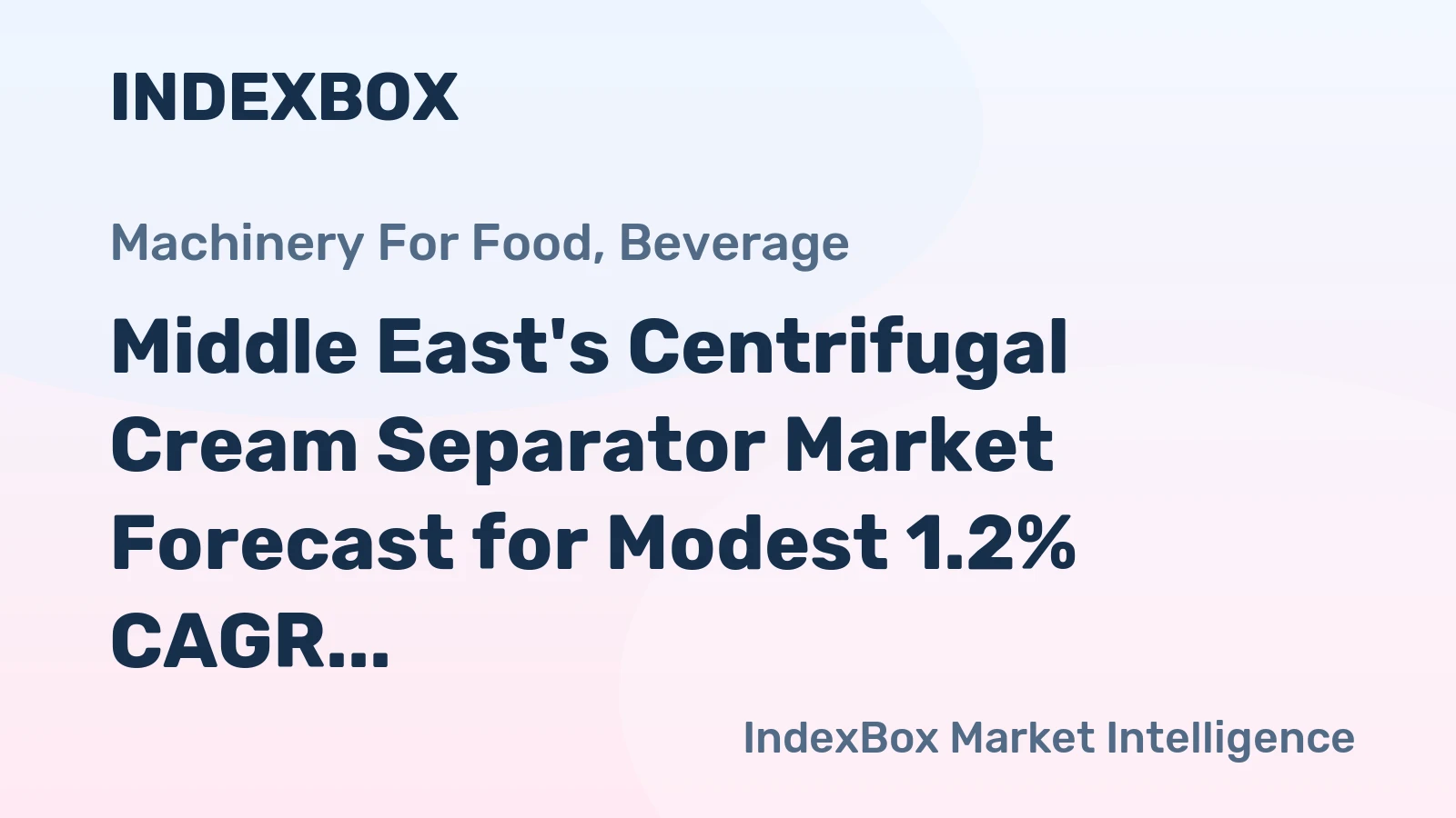 Middle East's Centrifugal Cream Separator Market Forecast for Modest 1.2% CAGR Growth Through 2035