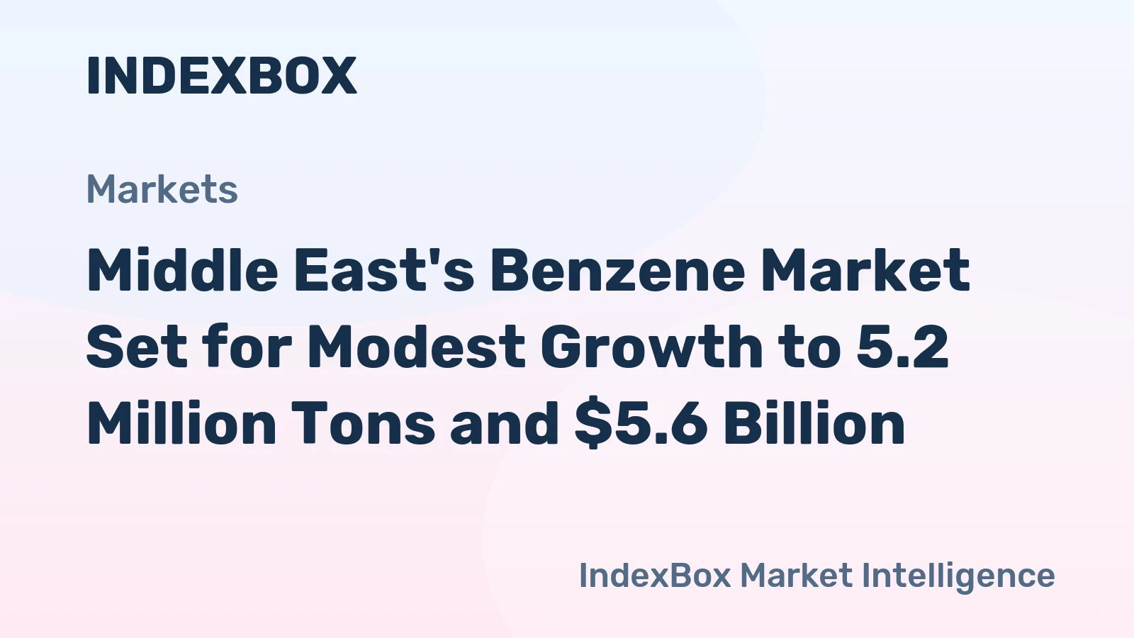 Middle East's Benzene Market Set for Modest Growth to 5.2 Million Tons and $5.6 Billion