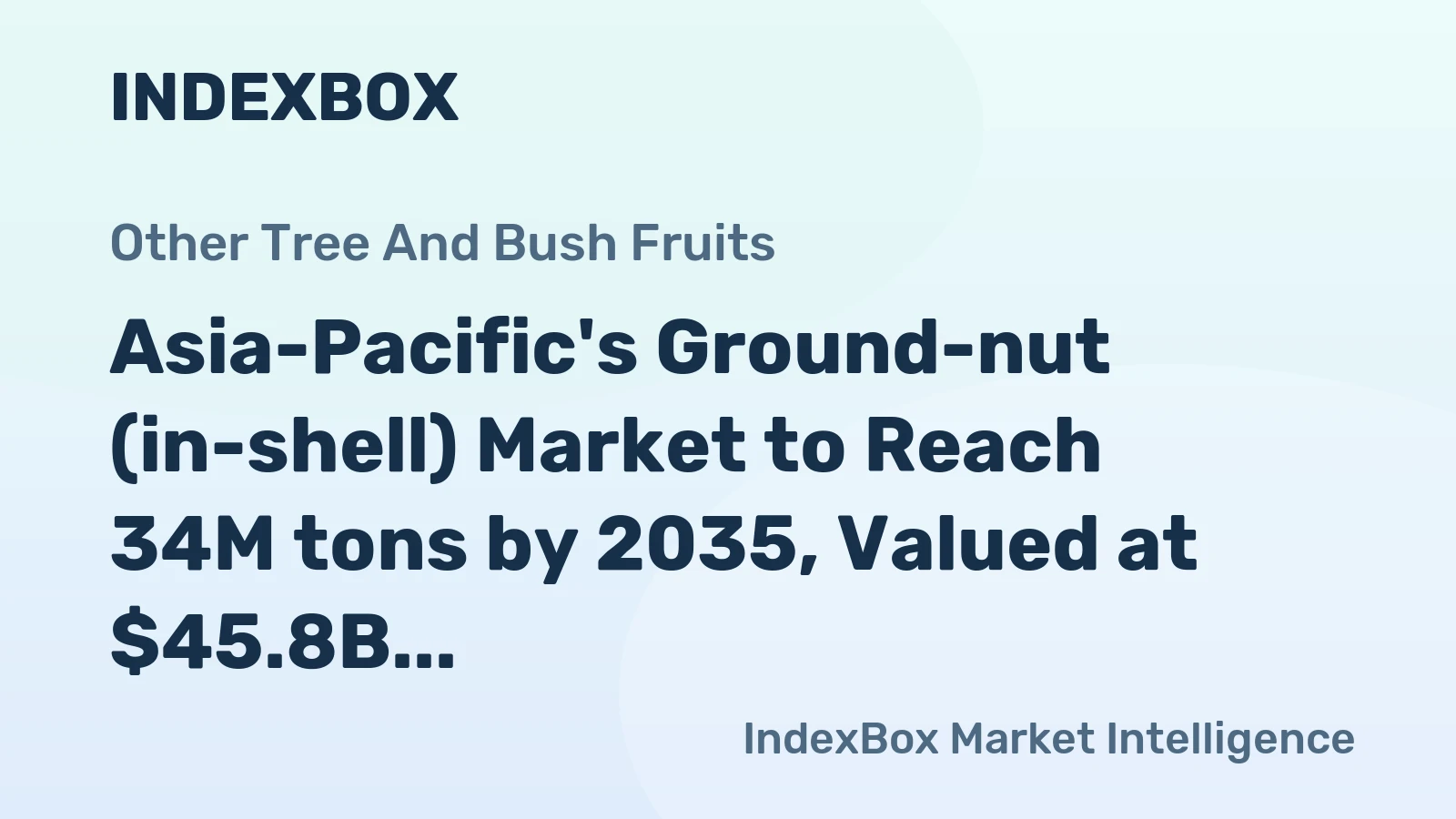 Asia-Pacific's Ground-nut (in-shell) Market to Reach 34M tons by 2035, Valued at $45.8B