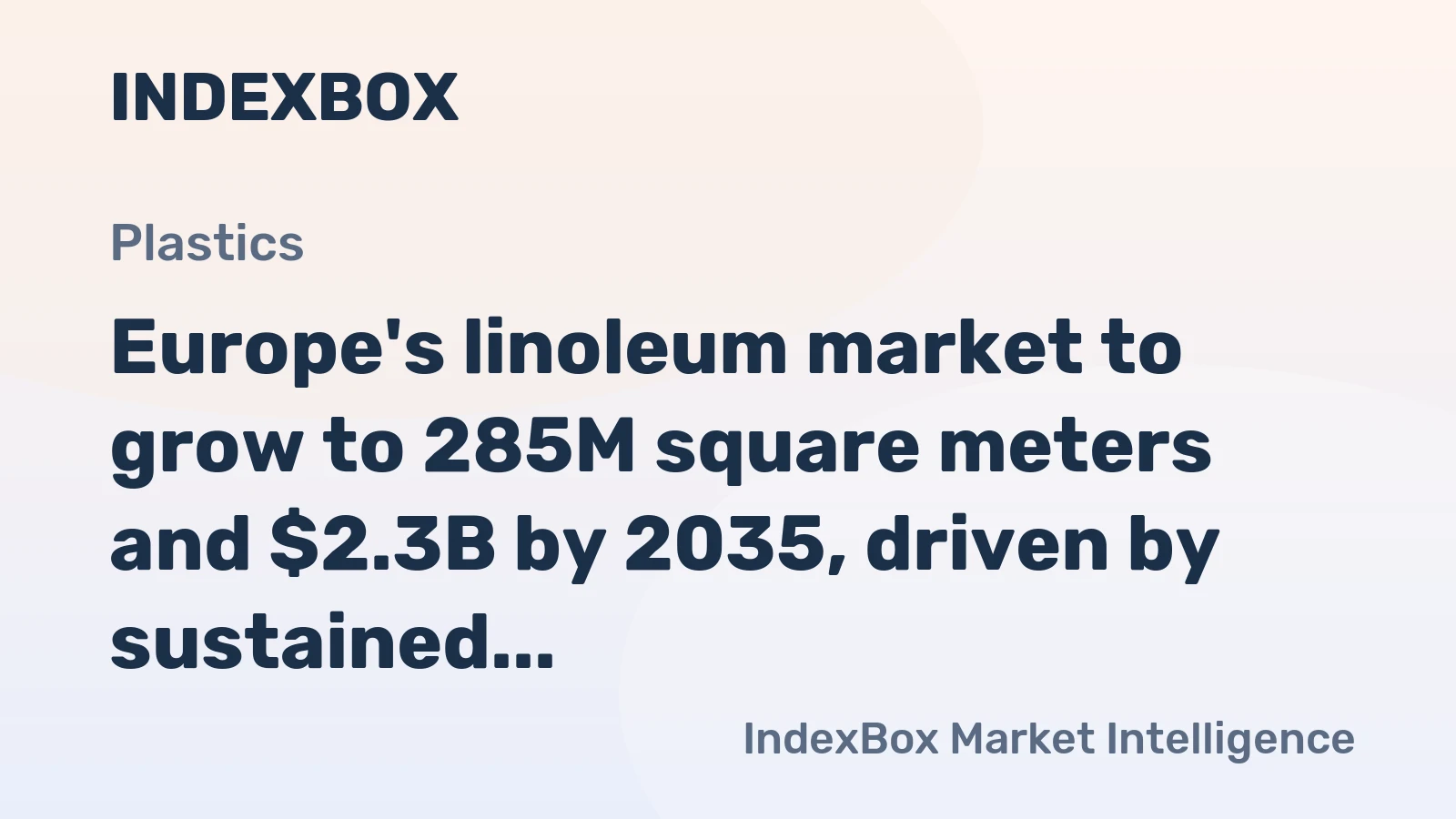 Europe's linoleum market to grow to 285M square meters and $2.3B by 2035, driven by sustained demand.