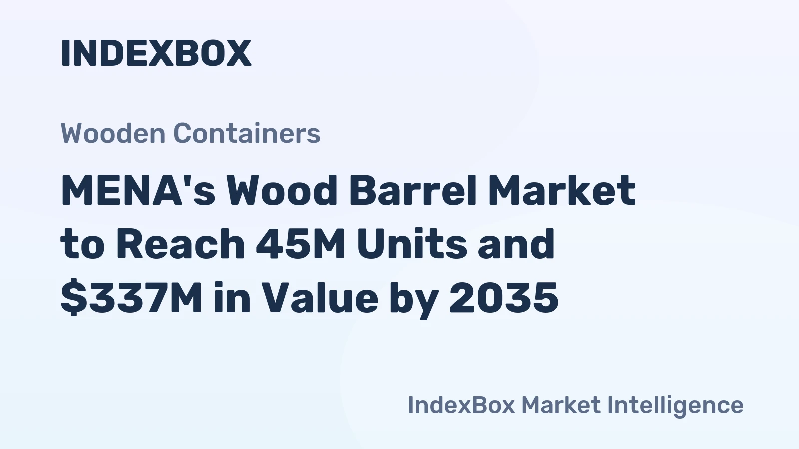 MENA's Wood Barrel Market to Reach 45M Units and $337M in Value by 2035