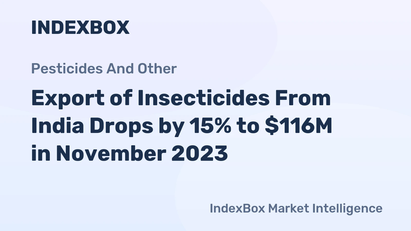 Export of Insecticides From India Drops by 15% to $116M in November 2023