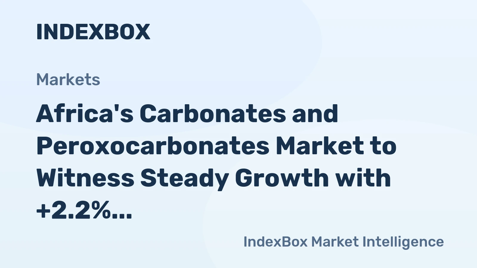 Africa's Carbonates and Peroxocarbonates Market to Witness Steady Growth with +2.2% CAGR in Consumption Over Next Decade