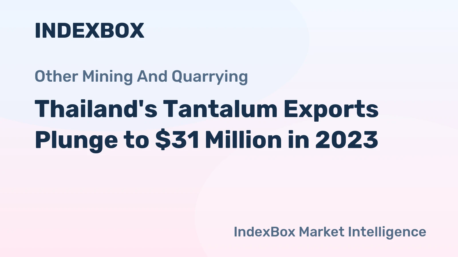 Thailand's Tantalum Exports Plunge to $31 Million in 2023