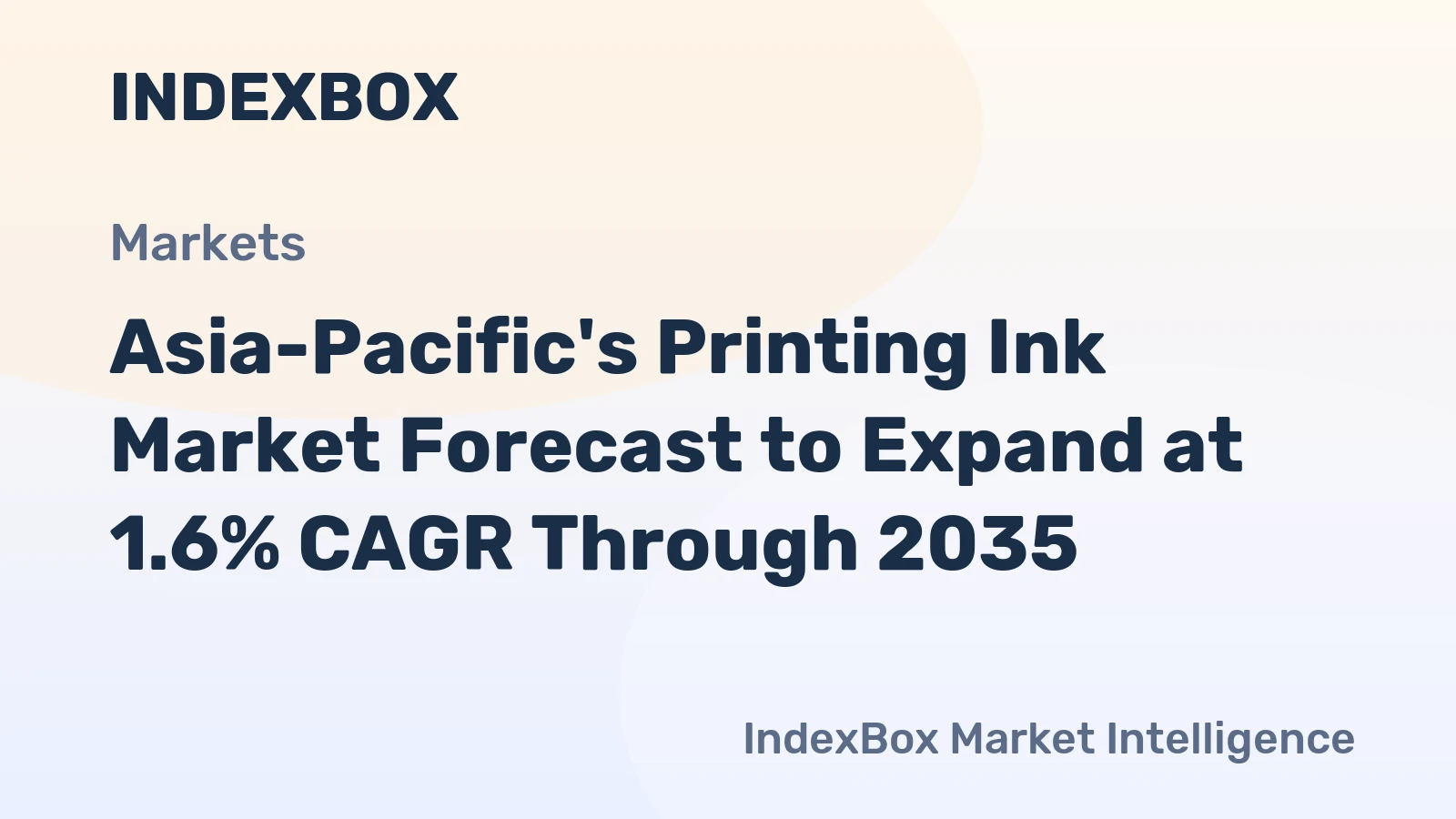 Asia-Pacific's Printing Ink Market Forecast to Expand at 1.6% CAGR Through 2035