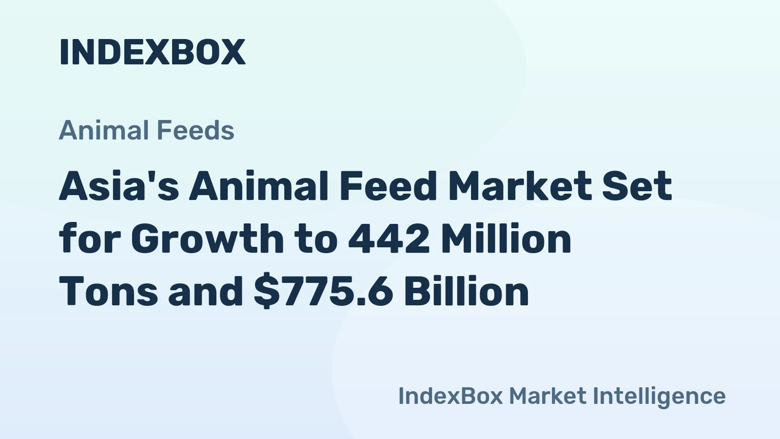 Asia's Animal Feed Market Set for Growth to 442 Million Tons and $775.6 Billion
