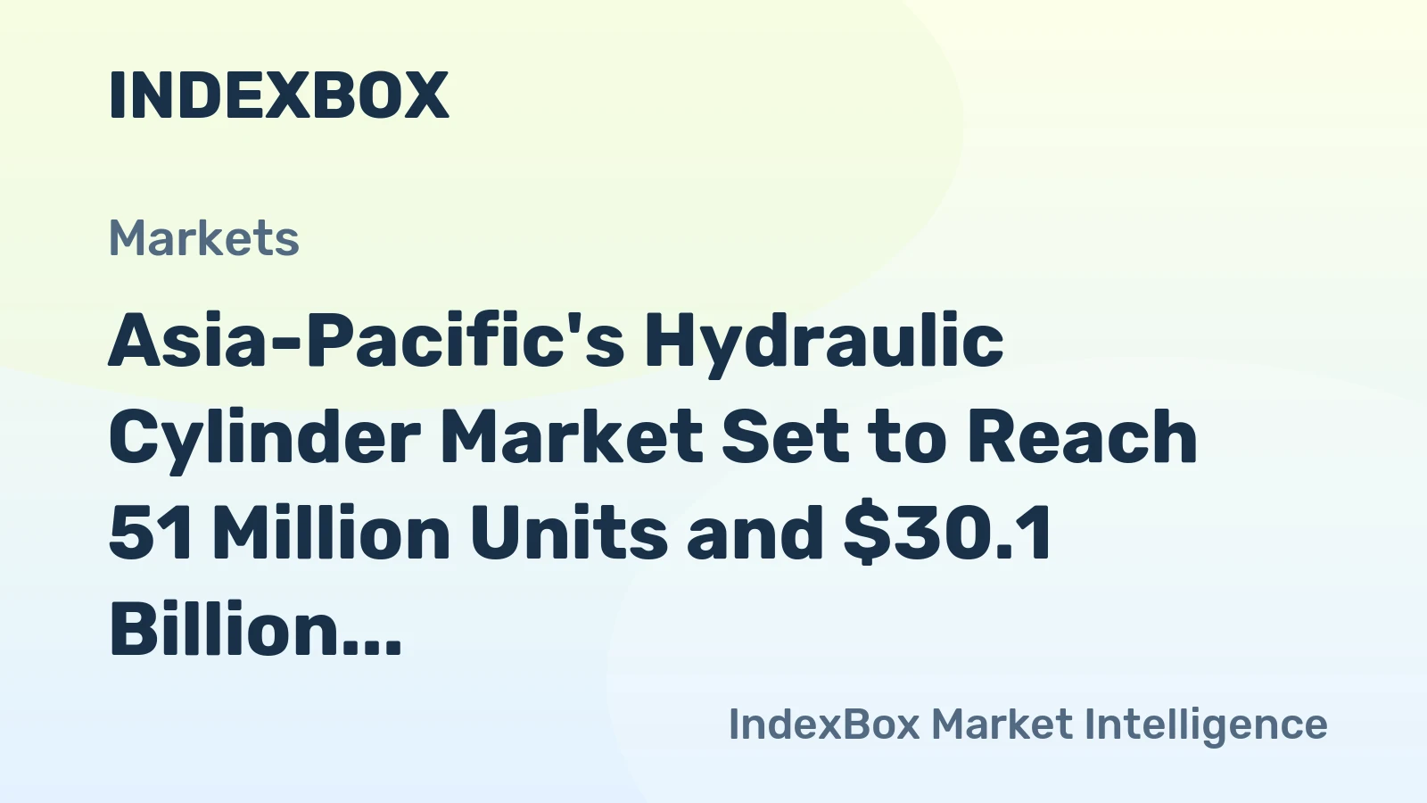 Asia-Pacific's Hydraulic Cylinder Market Set to Reach 51 Million Units and $30.1 Billion by 2035