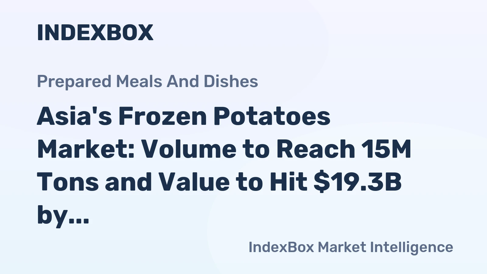Asia's Frozen Potatoes Market: Volume to Reach 15M Tons and Value to Hit $19.3B by 2035