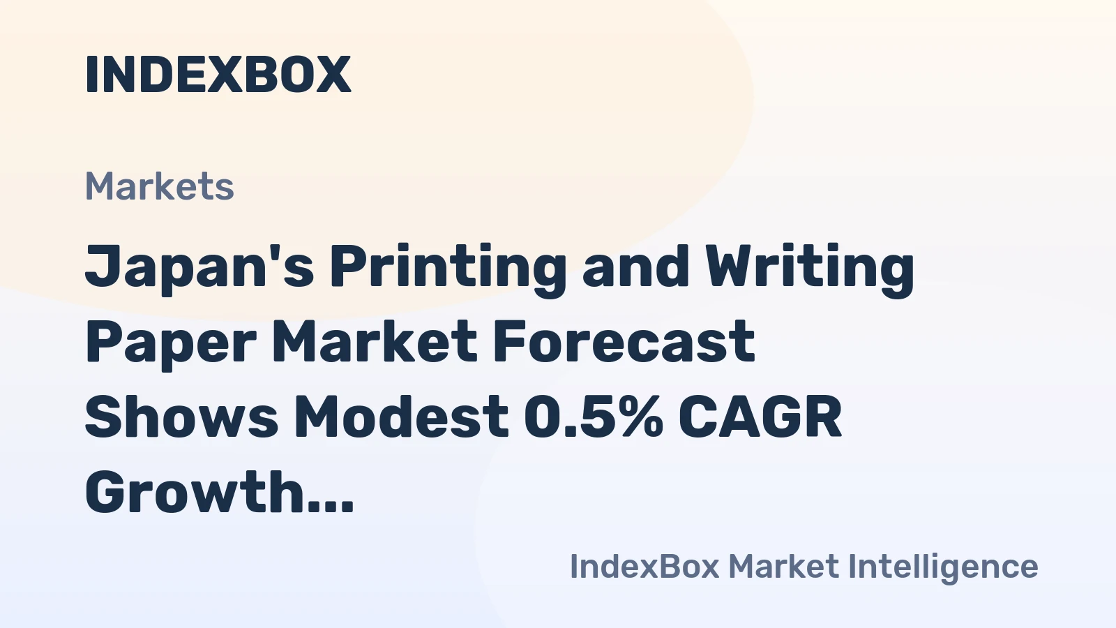 Japan's Printing and Writing Paper Market Forecast Shows Modest 0.5% CAGR Growth Through 2035